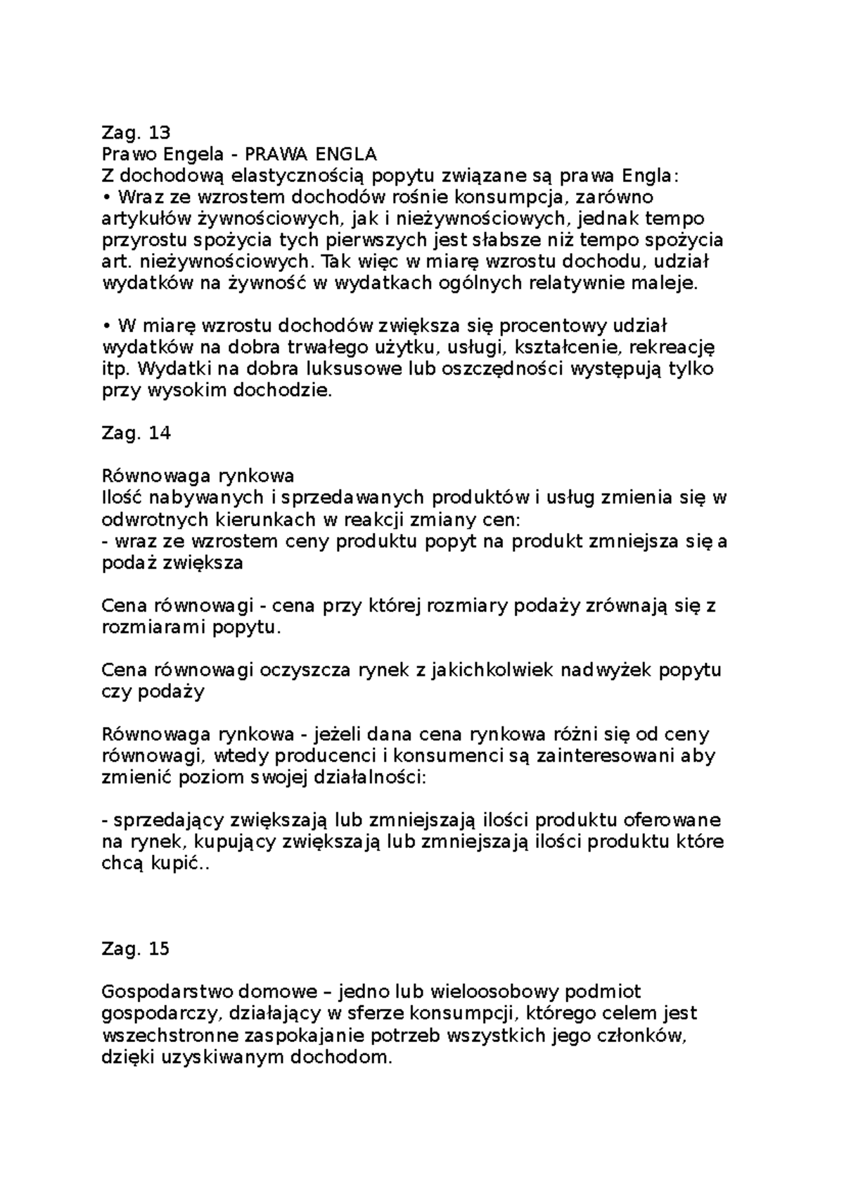 Mikro 10 - Notatki z wykładu 10 - Zag. 13 Prawo Engela - PRAWA ENGLA Z ...