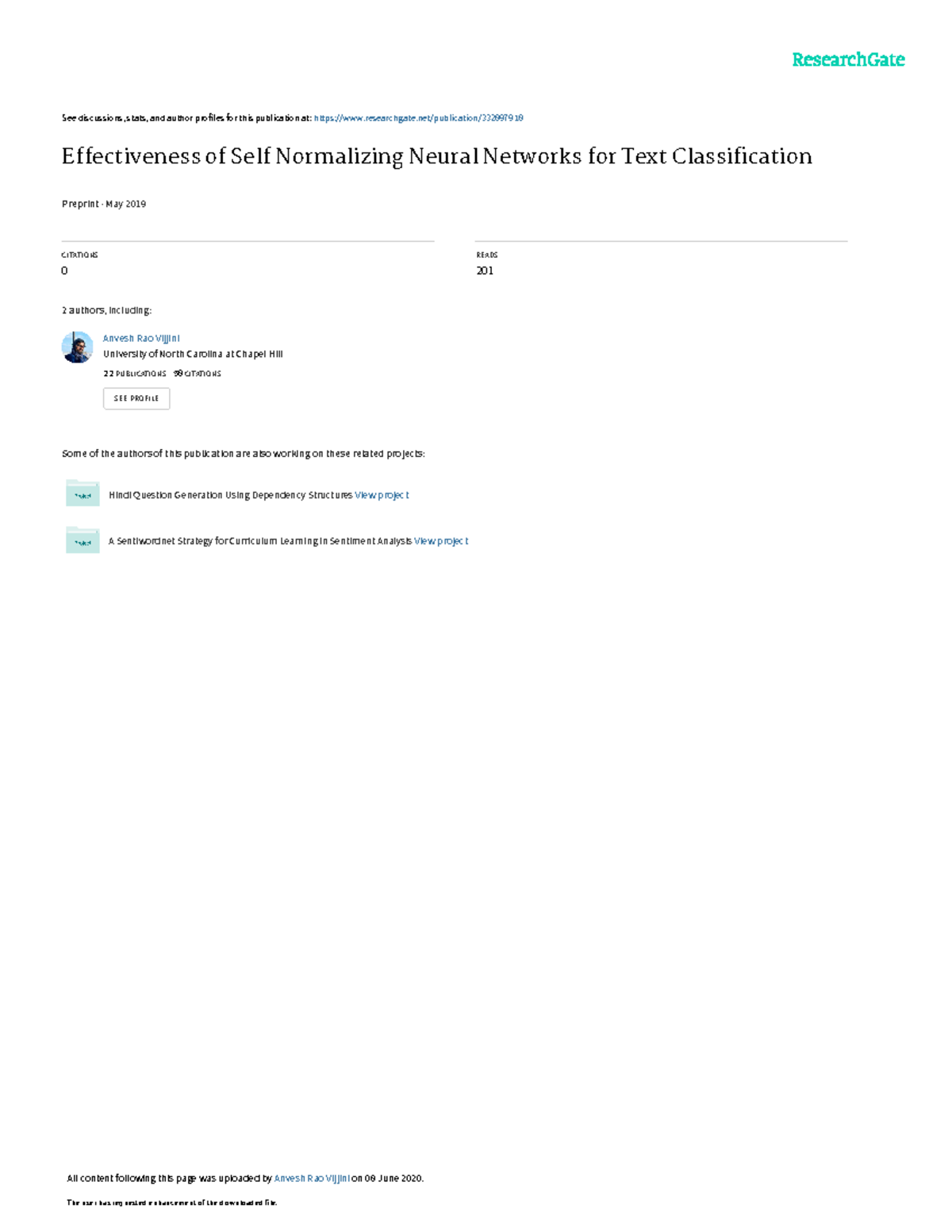 Effectiveness of Self Normalizing Neural Networks - See discussions, stats, and author profiles ...