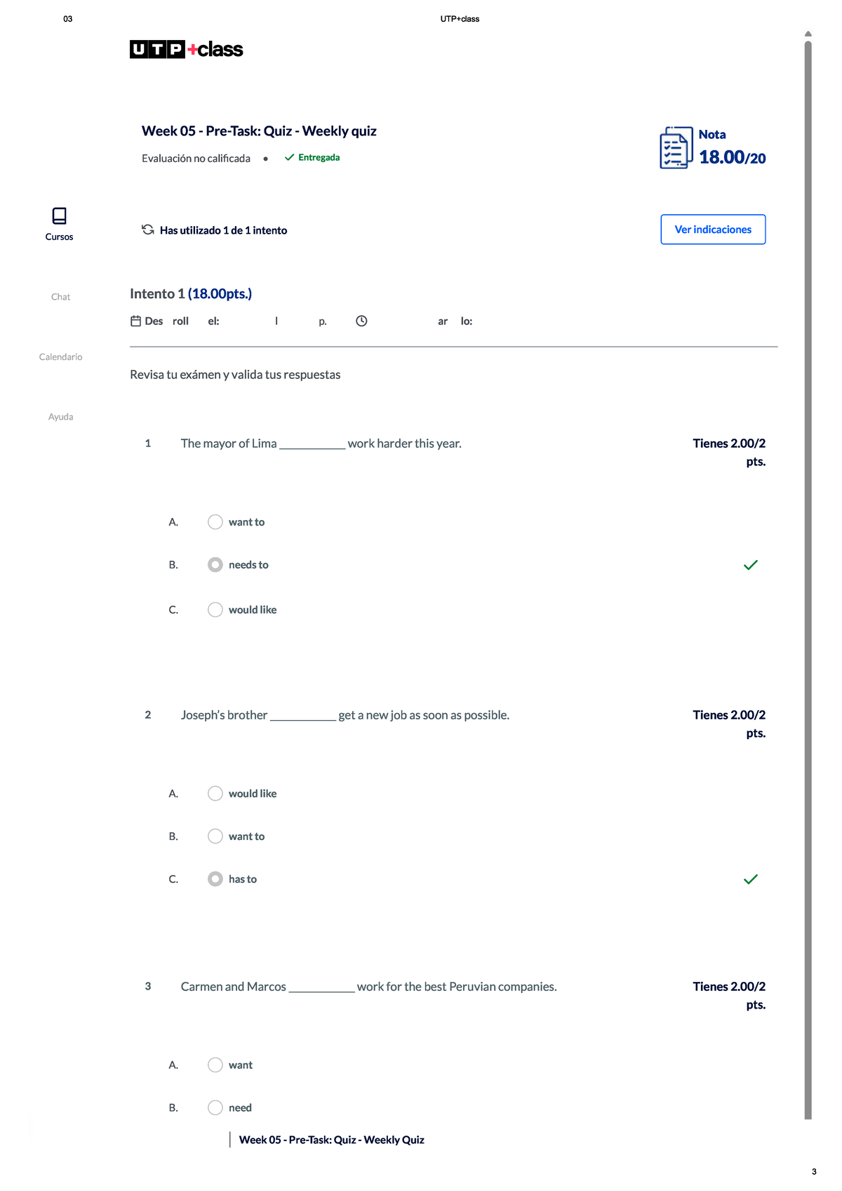 Ingles IV - Week 05 - Pre-Task Quiz - Weekly quiz - - Studocu