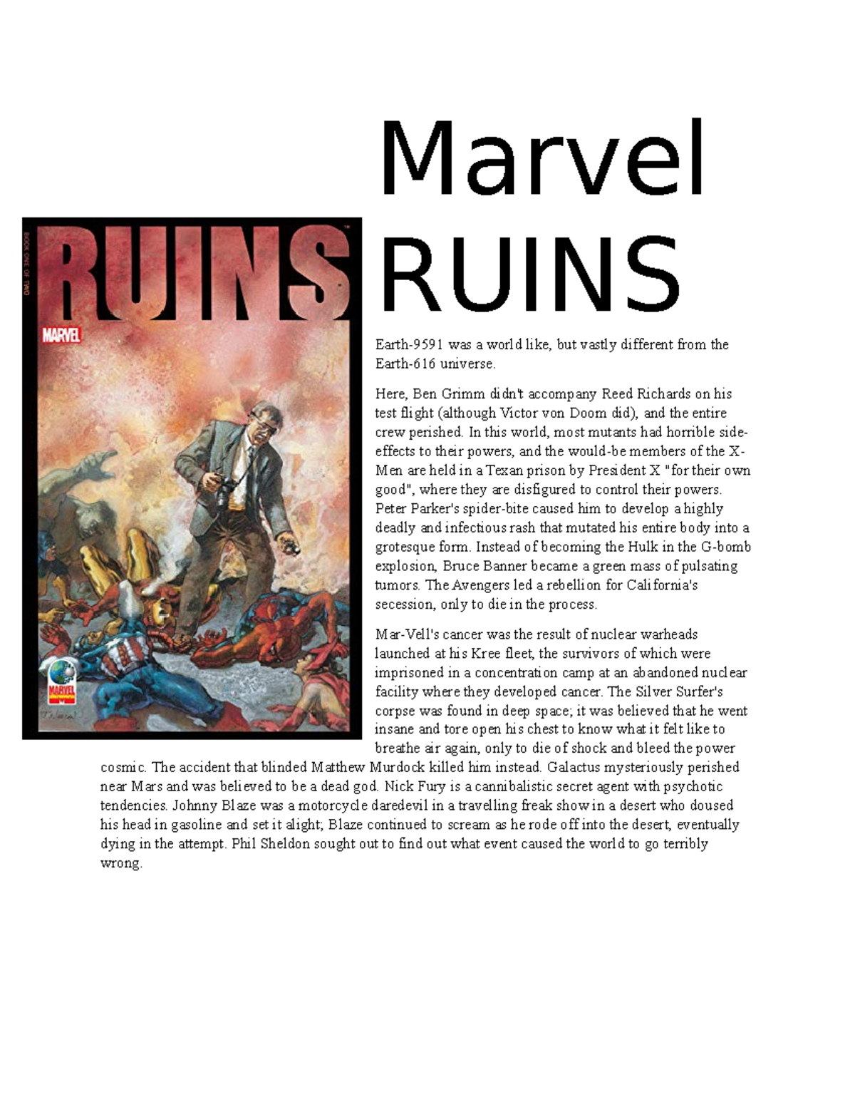 Marvel Ruins - lkjnholhn;oiu - Marvel RUINS Earth-9591 was a world like ...