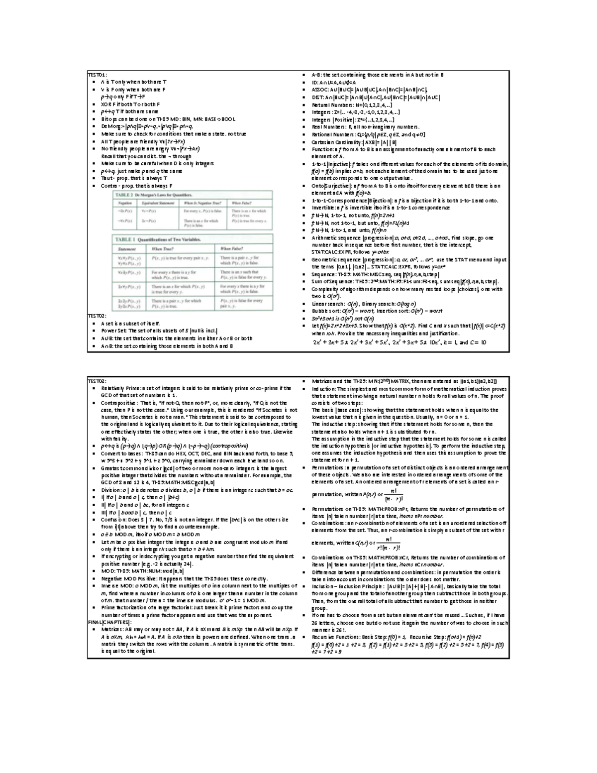 Mth-225-exam notes-cheat sheet - Warning: TT: undefined function: 32 ...
