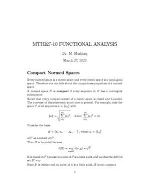 MTH327 FA Lect-11 Linear Operators - MTH327-11 FUNCTIONAL ANALYSIS Dr. M. Mushtaq March 31, 2023 ...
