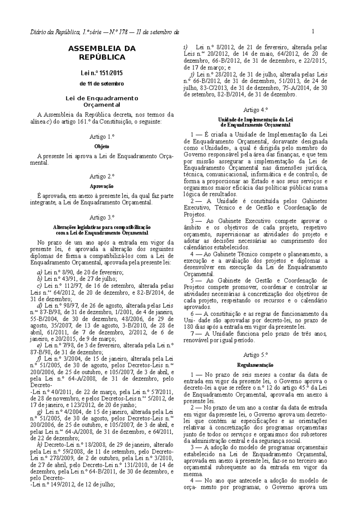 Lei 151-2015 LEO-convertido - ASSEMBLEIA DA REPÚBLICA Lei n.º 151/ de ...