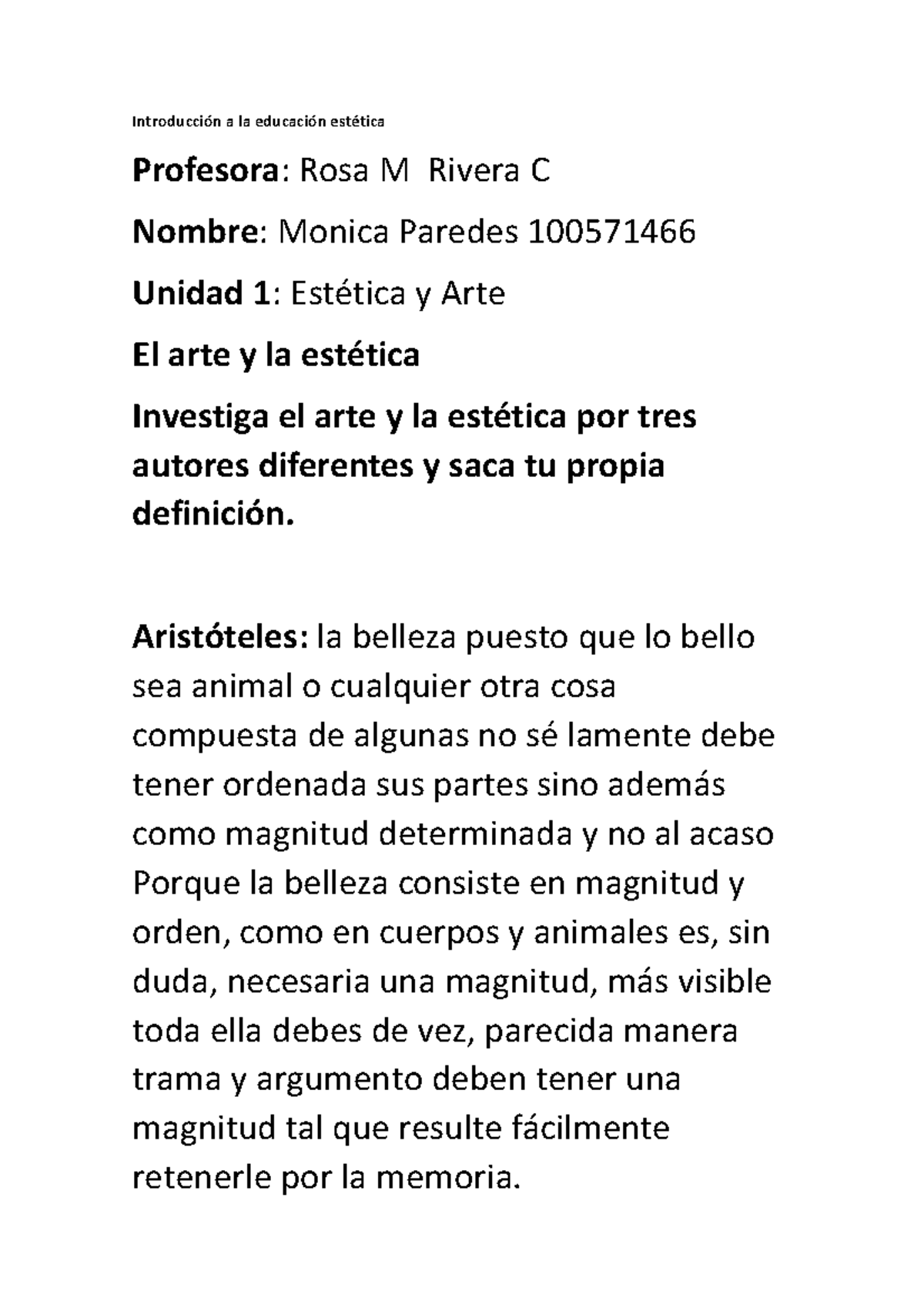 El arte y la estética - practica - Introducción a la educación estética ...