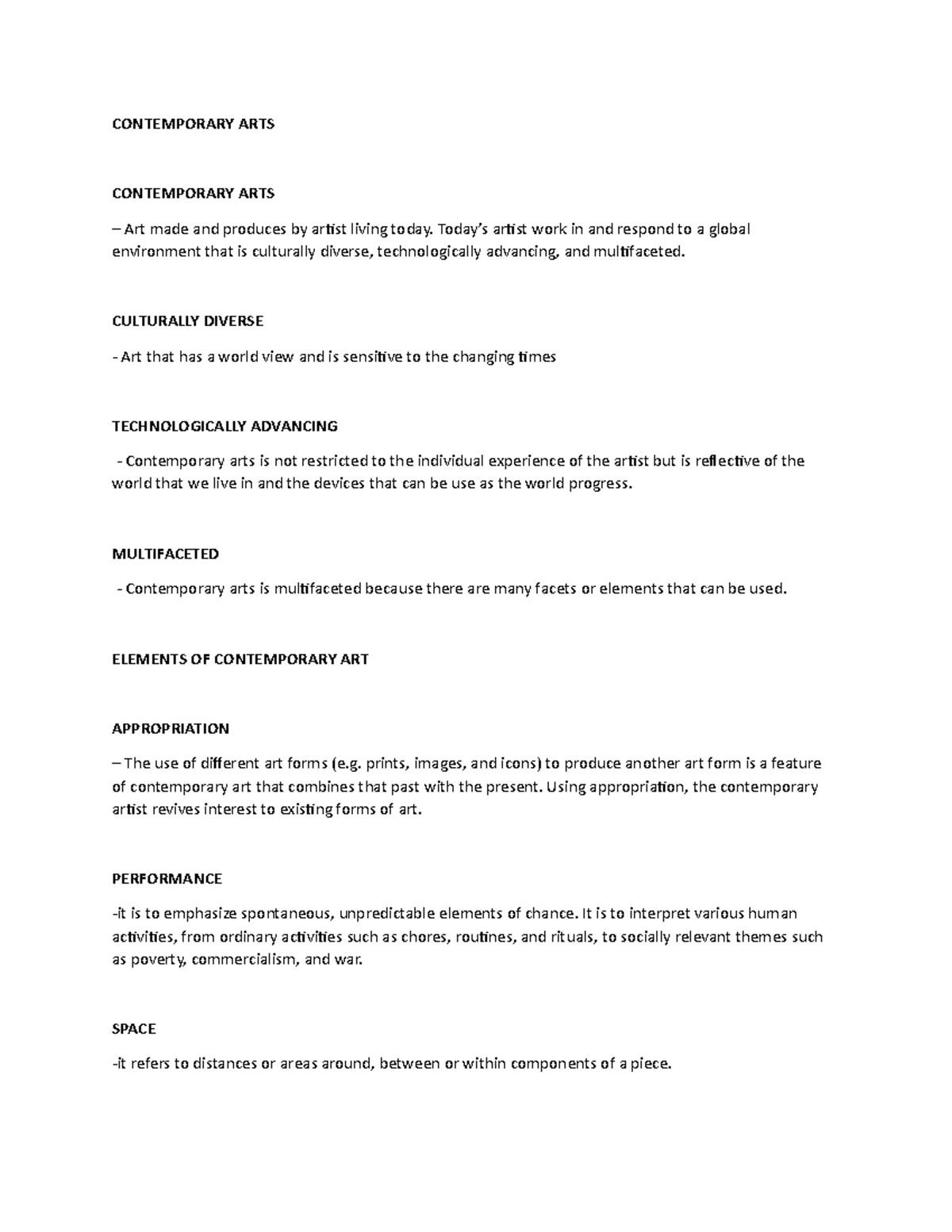 Lesson 7 Definition OF Contemporary ARTS - CONTEMPORARY ARTS ...