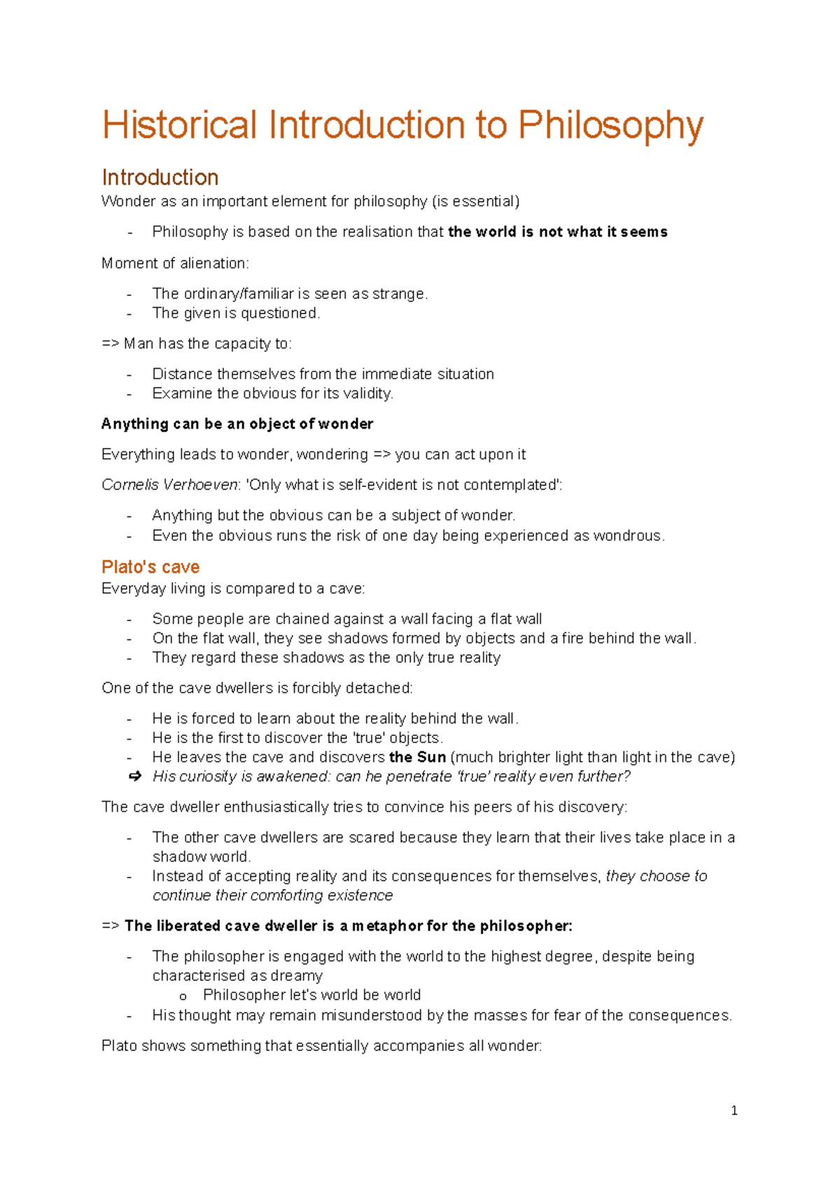 Historical introduction to philosophy - Historical Introduction to ...