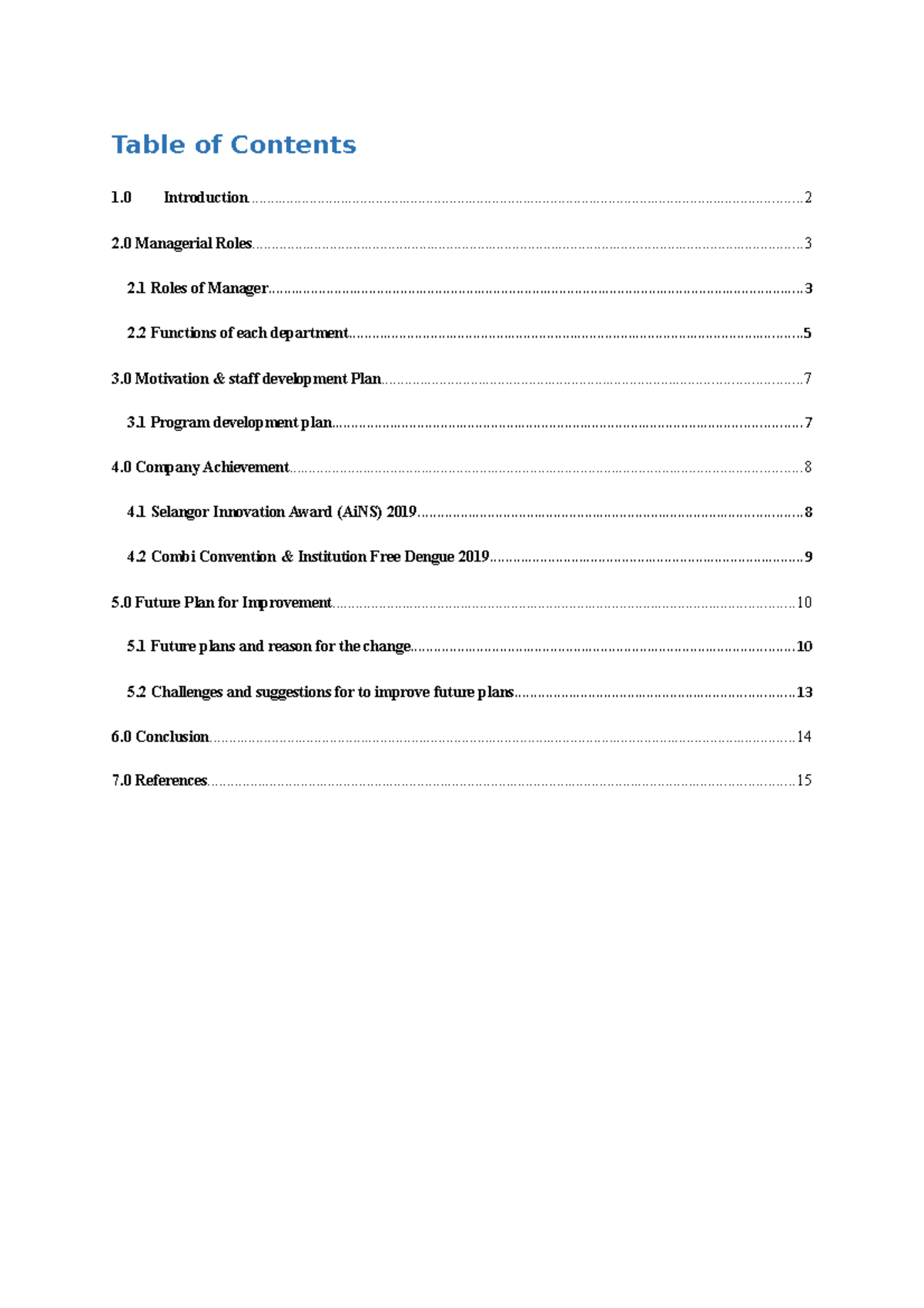 Report Mgt440 uitm - Table of Contents 1 Introduction - Studocu