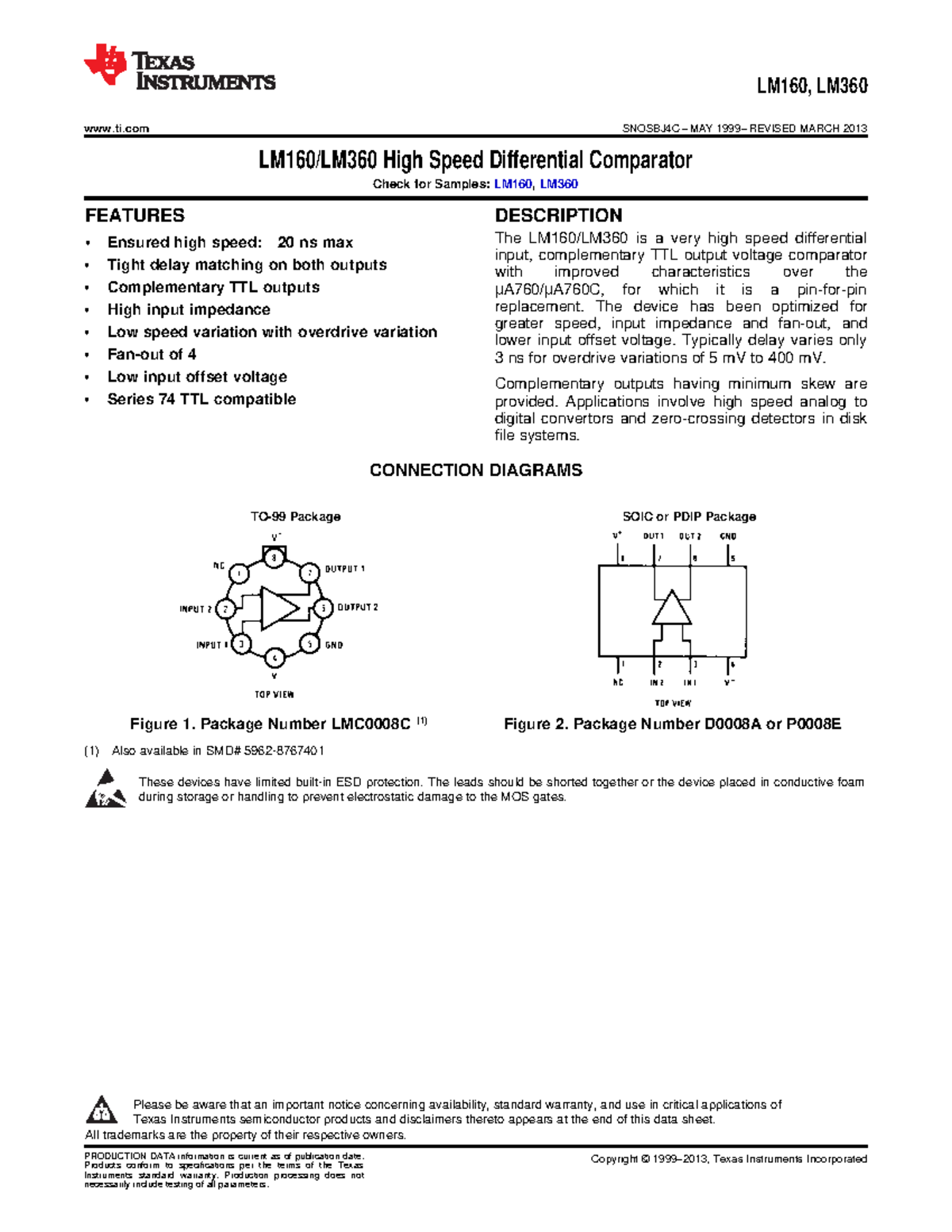 LM160 - linear intergrated circuits unit 1 to 5 - LM160, LM ti SNOSBJ4C ...
