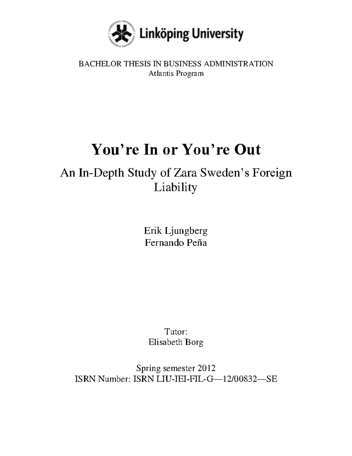 Fulltext 01 - BACHELOR THESIS IN BUSINESS ADMINISTRATION Atlantis ...