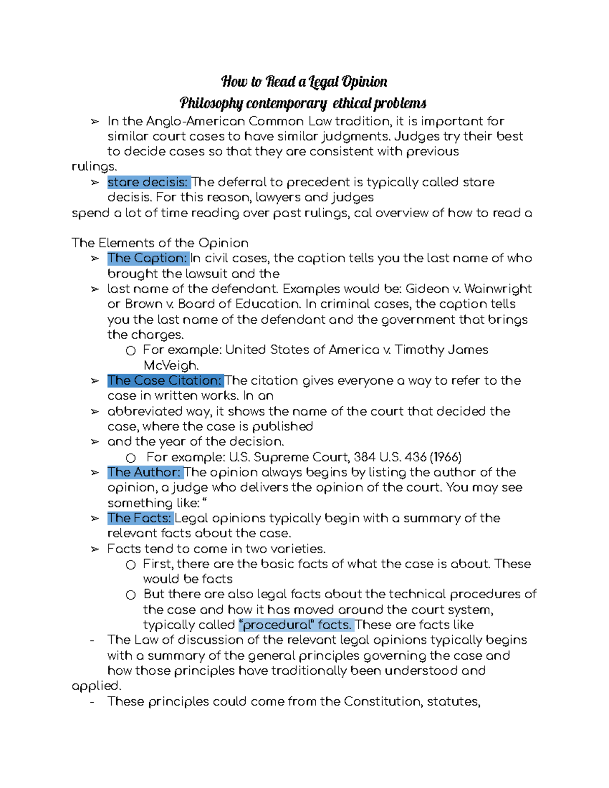How to Read a Legal Opinion - How to Read a Legal Opinion Philosophy ...