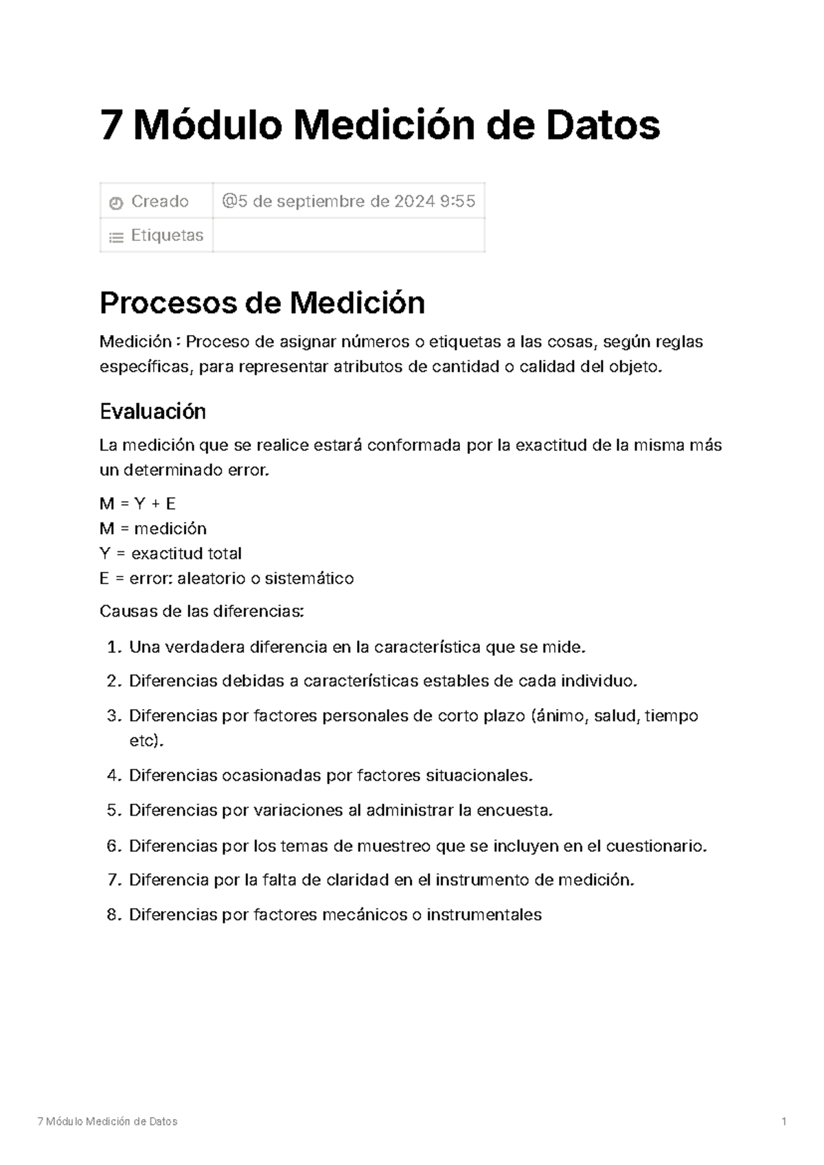 IM Modulo 7 - Apuntes desde el módulo 7 - 7 Módulo Medición de Datos ...
