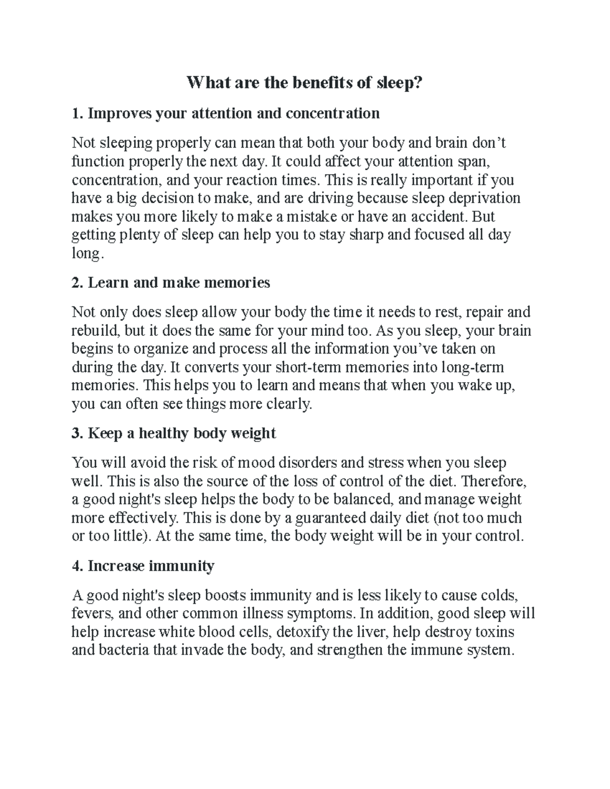 Benefits of sleep - BOS - What are the benefits of sleep? Improves your ...