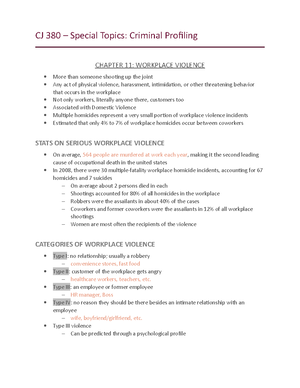 CJ 380 - Chapter 3 Scientific Approaches to Crime Scene Profiling - CJ 380 – Special Topics ...