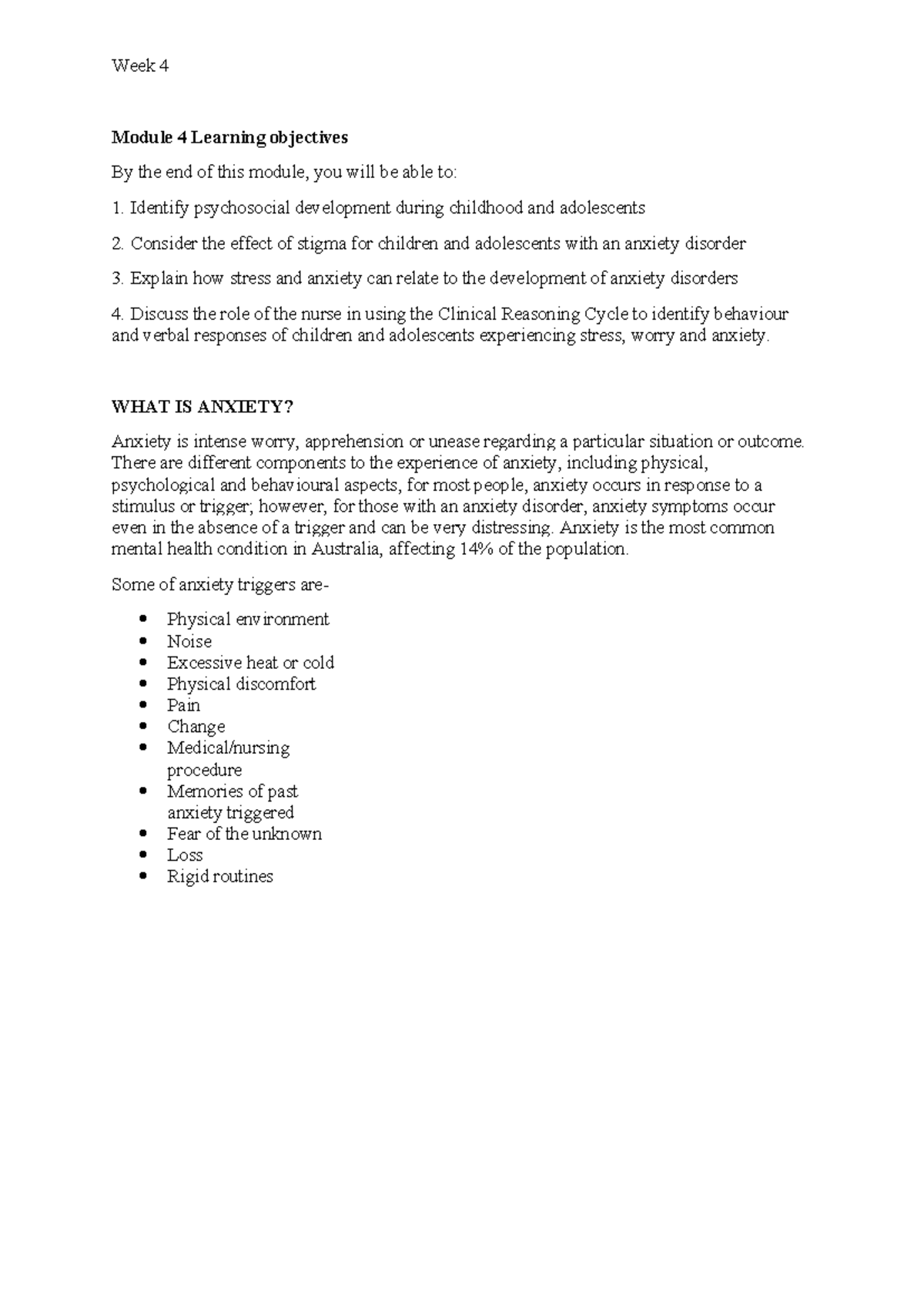 Module 4 Learning objectives - Module 4 Learning objectives By the end ...