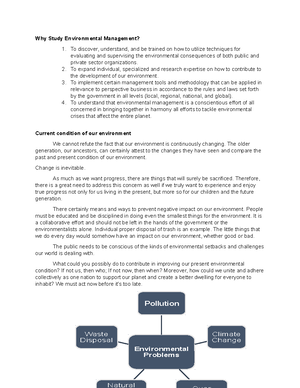 Environmental Management. Module 1. 1 - I. UNIT TITLE/CHAPTER TITLE ...