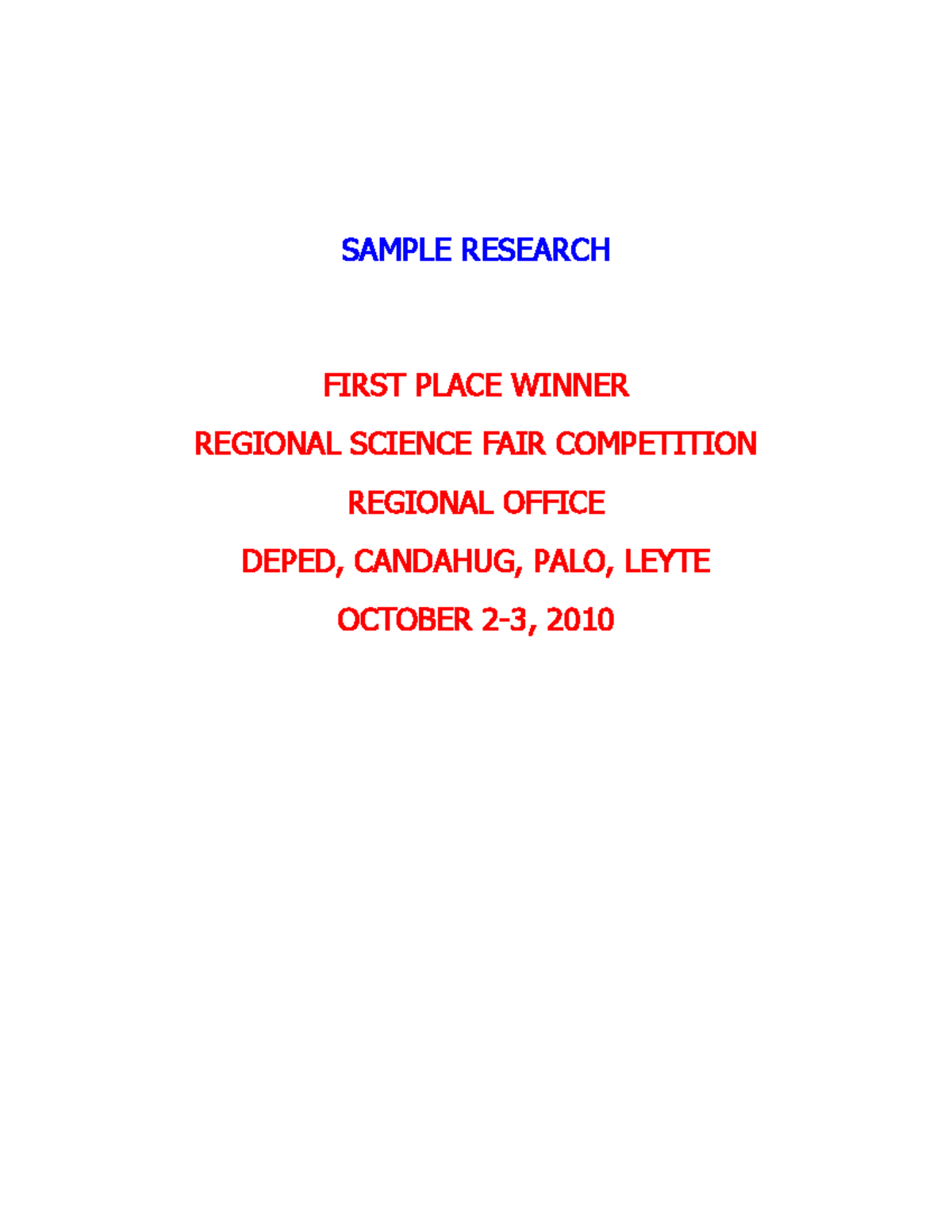 Science Investigatory Project to a better future for the future ...