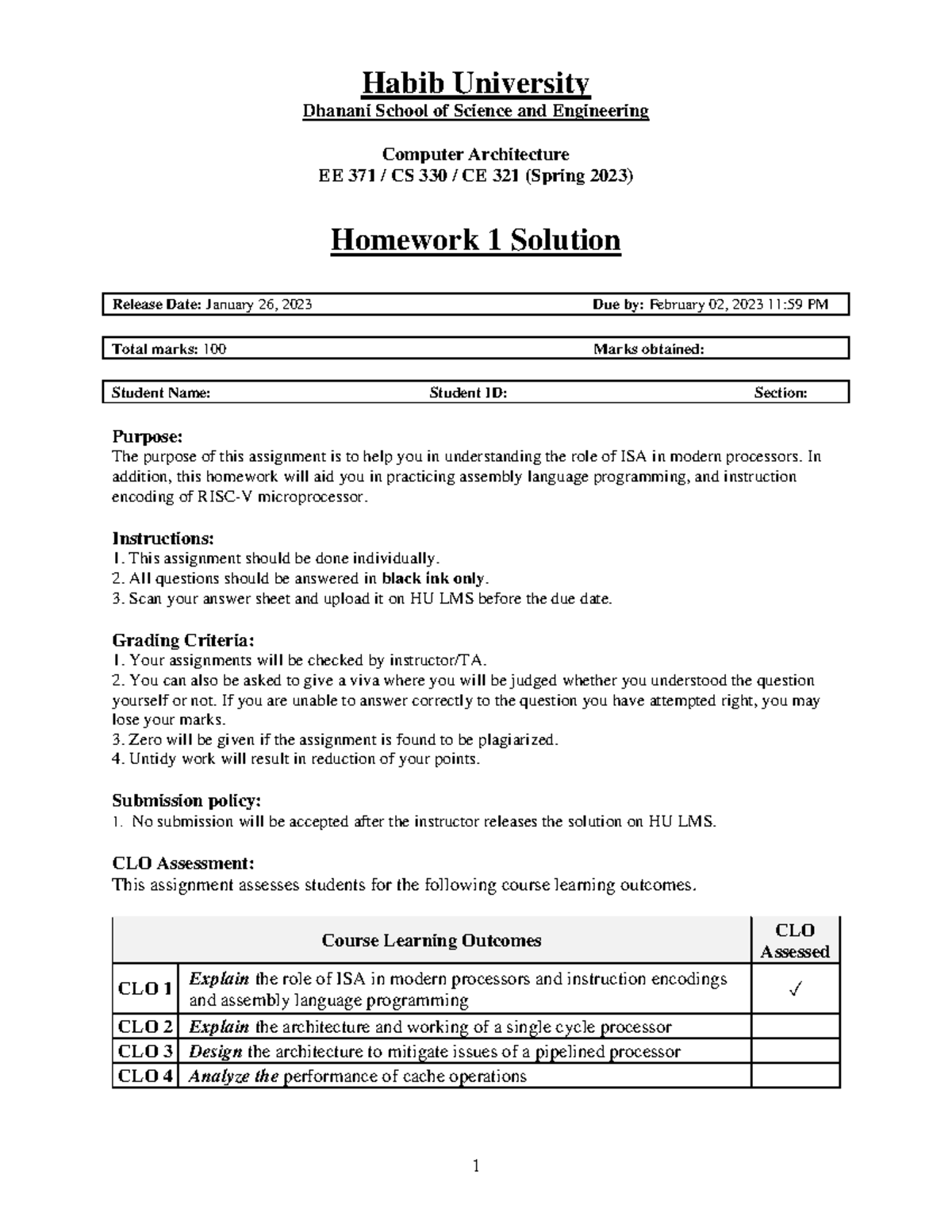 Homework 1 Solution - laksnflaksnflasknlfkas - Habib University Dhanani ...