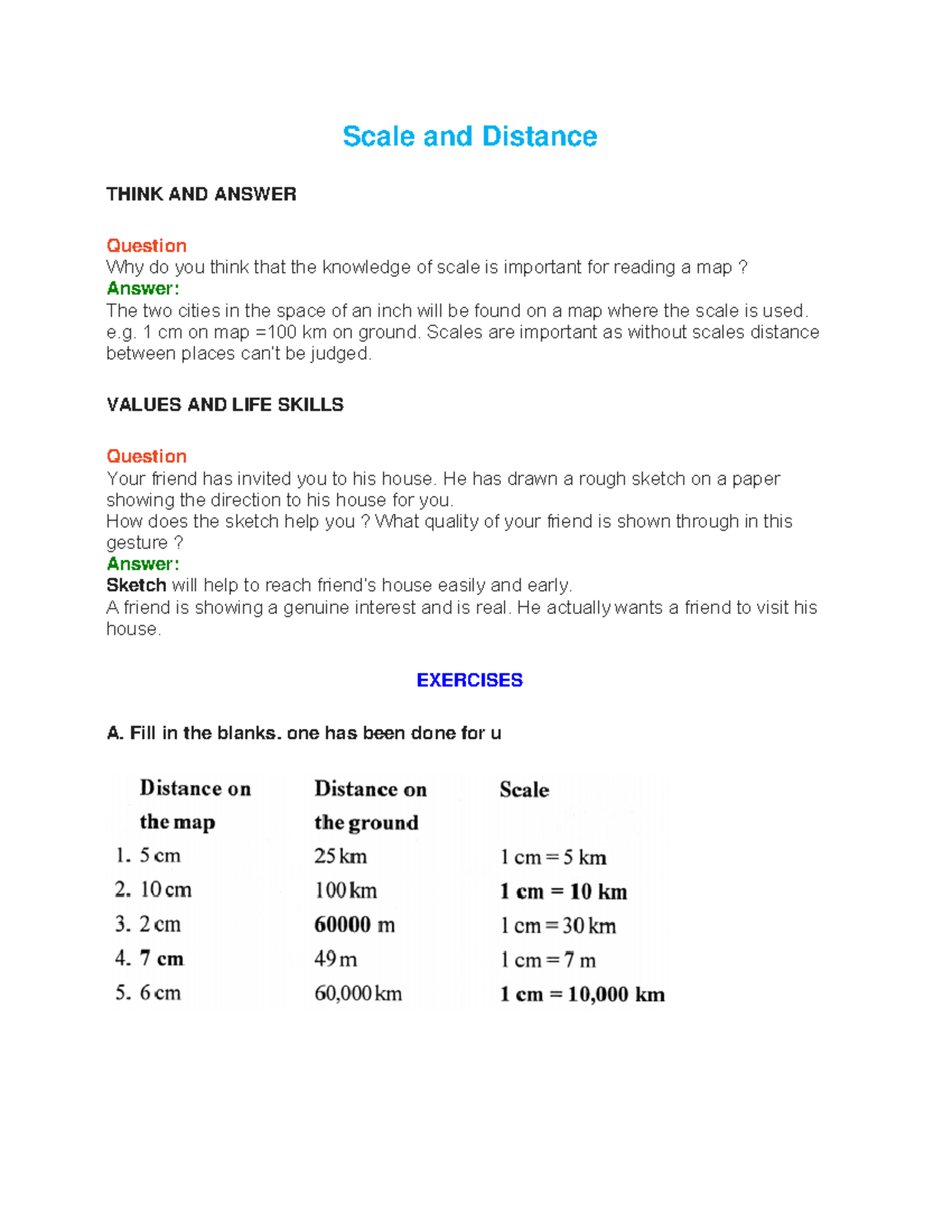 Scale and Distance - notes - ncertbooksolutions Scale and Distance ...