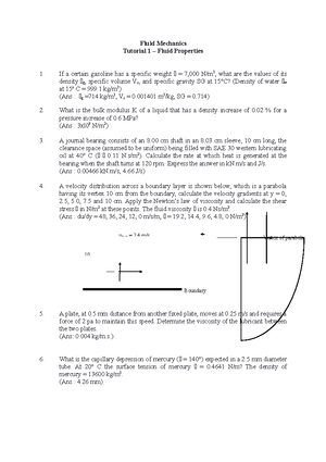 3 Hydrostatic-force tutorial-solution - Tutorial 3 Hydrostatic force on submerged bodies A ...