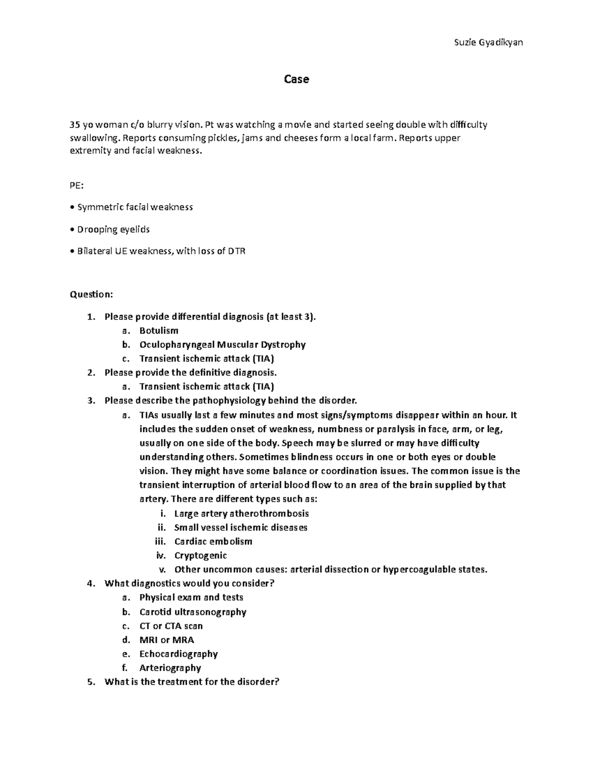 Lab Assignment Week 2 - This is a Physiology Case Homework. It was very ...