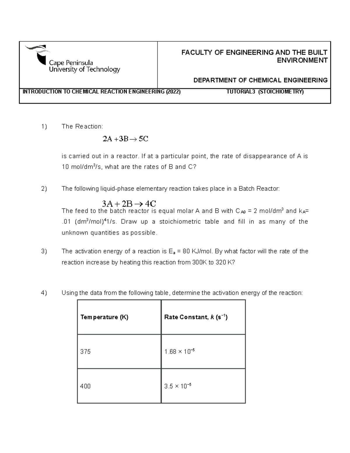 ICT TUT 3 (2022)1 - Icr - FACULTY OF ENGINEERING AND THE BUILT ...