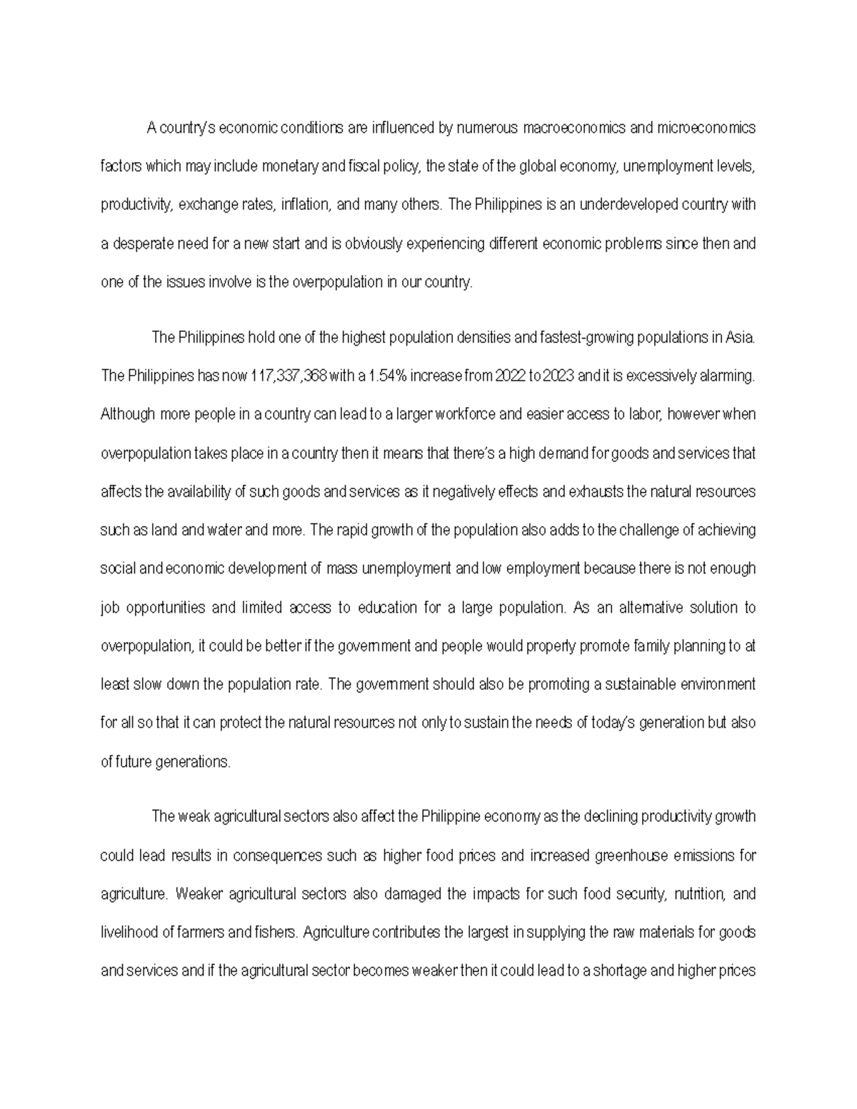 Economic Issues in Philippines - A country’s economic conditions are ...