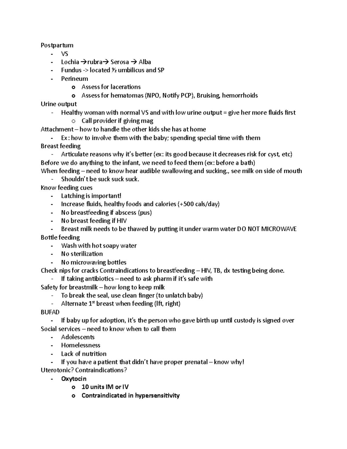 Exam 3 maternal - enrichment - Postpartum - VS - Lochia rubra Serosa ...