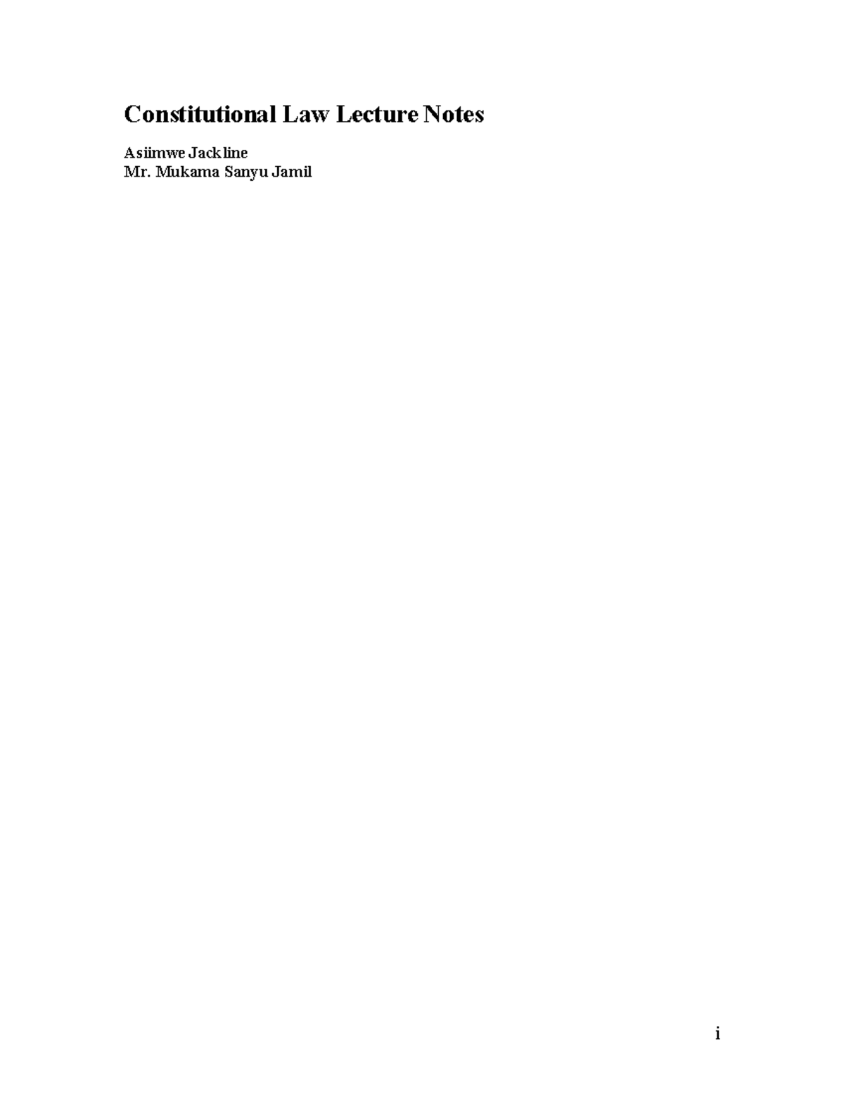 Constitutional LAW Notes finale - Constitutional Law Lecture Notes ...