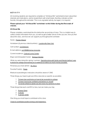 BIO LAB 1 - yes - Peyton Strand - Bio Lab 1 - 1/26/ DATA TABLE FIGURE ...