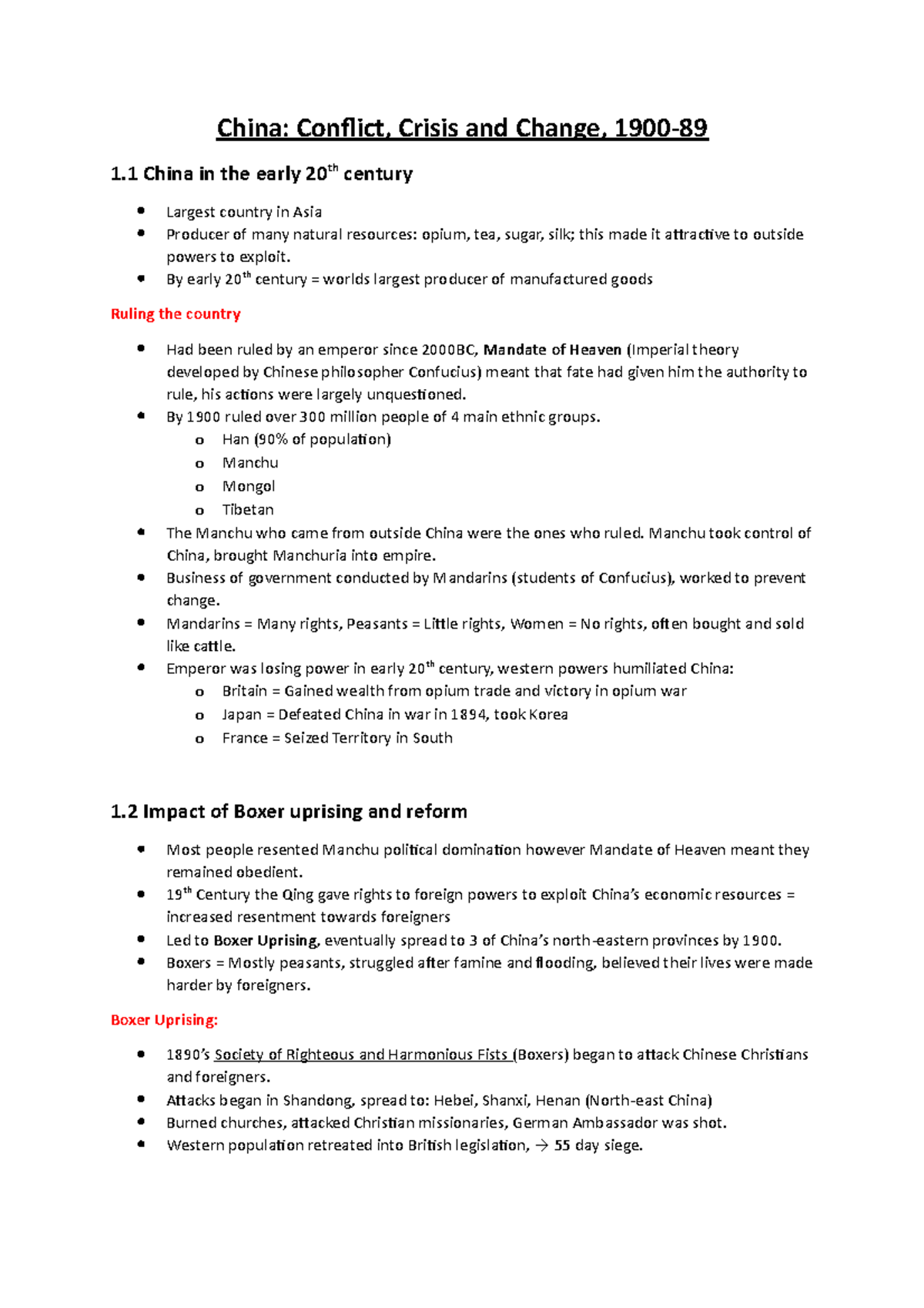 China - By early 20th century = worlds largest producer of manufactured ...