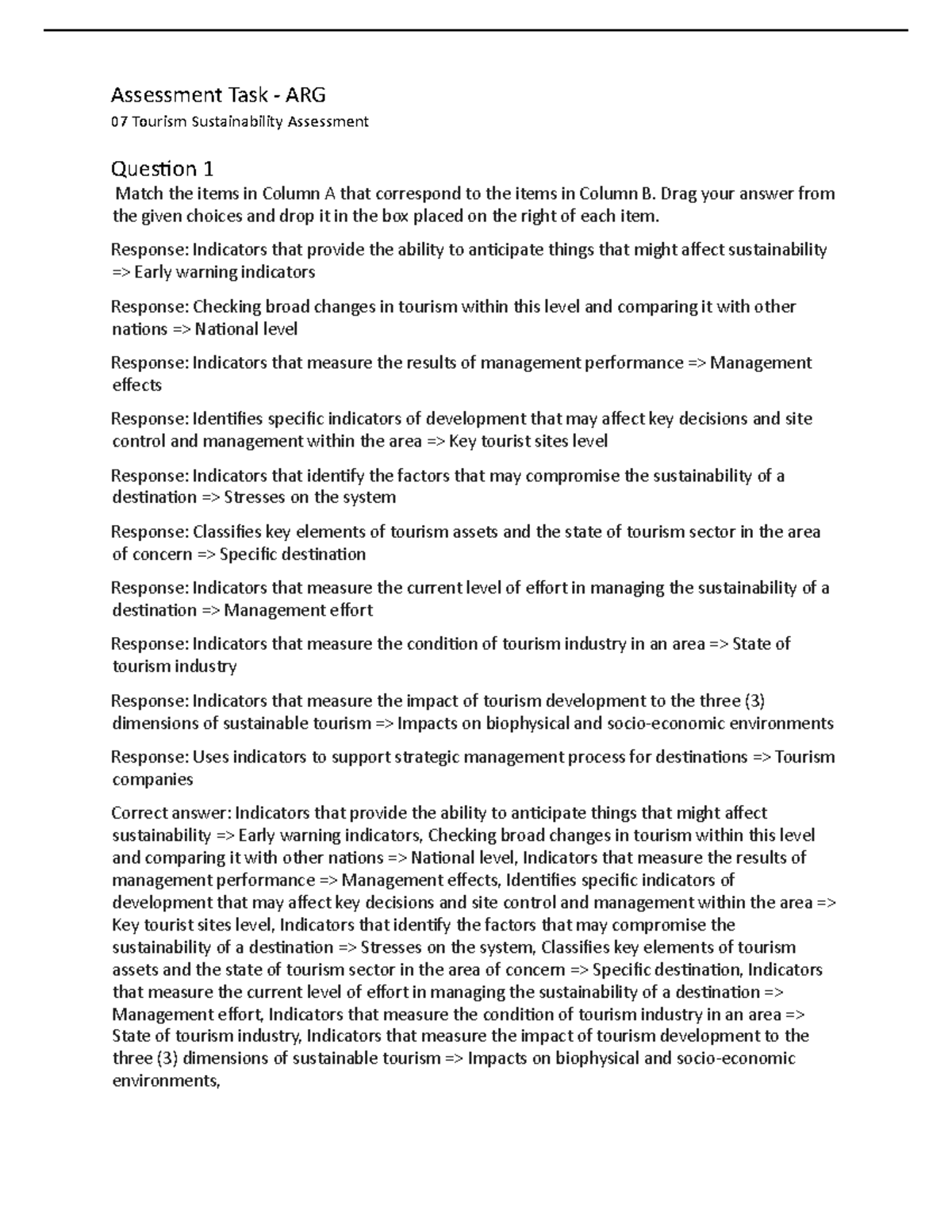 UMH6U5908lf L - Lecture Notes - Assessment Task - ARG 07 Tourism ...