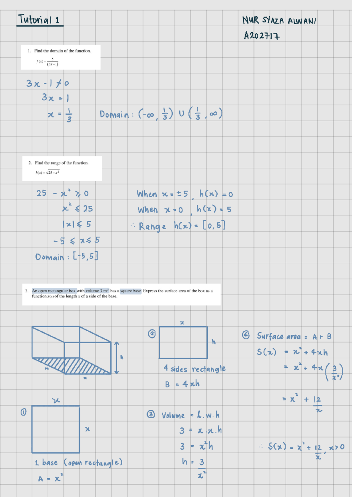TR1223 tutorial 1 answer - Teknik Bermatematik - Studocu