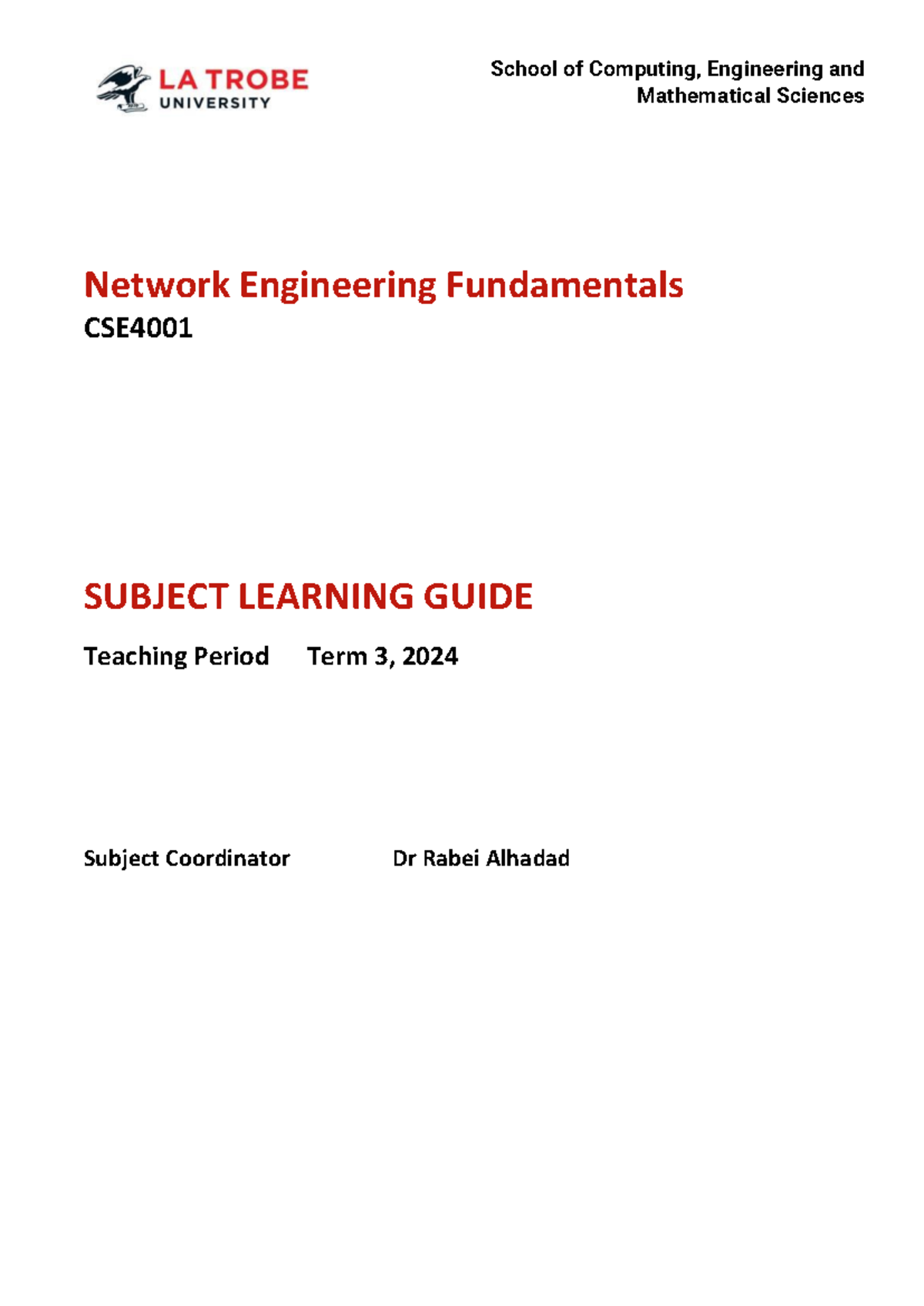 CSE4001 2024 T3 SLG - School of Computing, Engineering and Mathematical ...