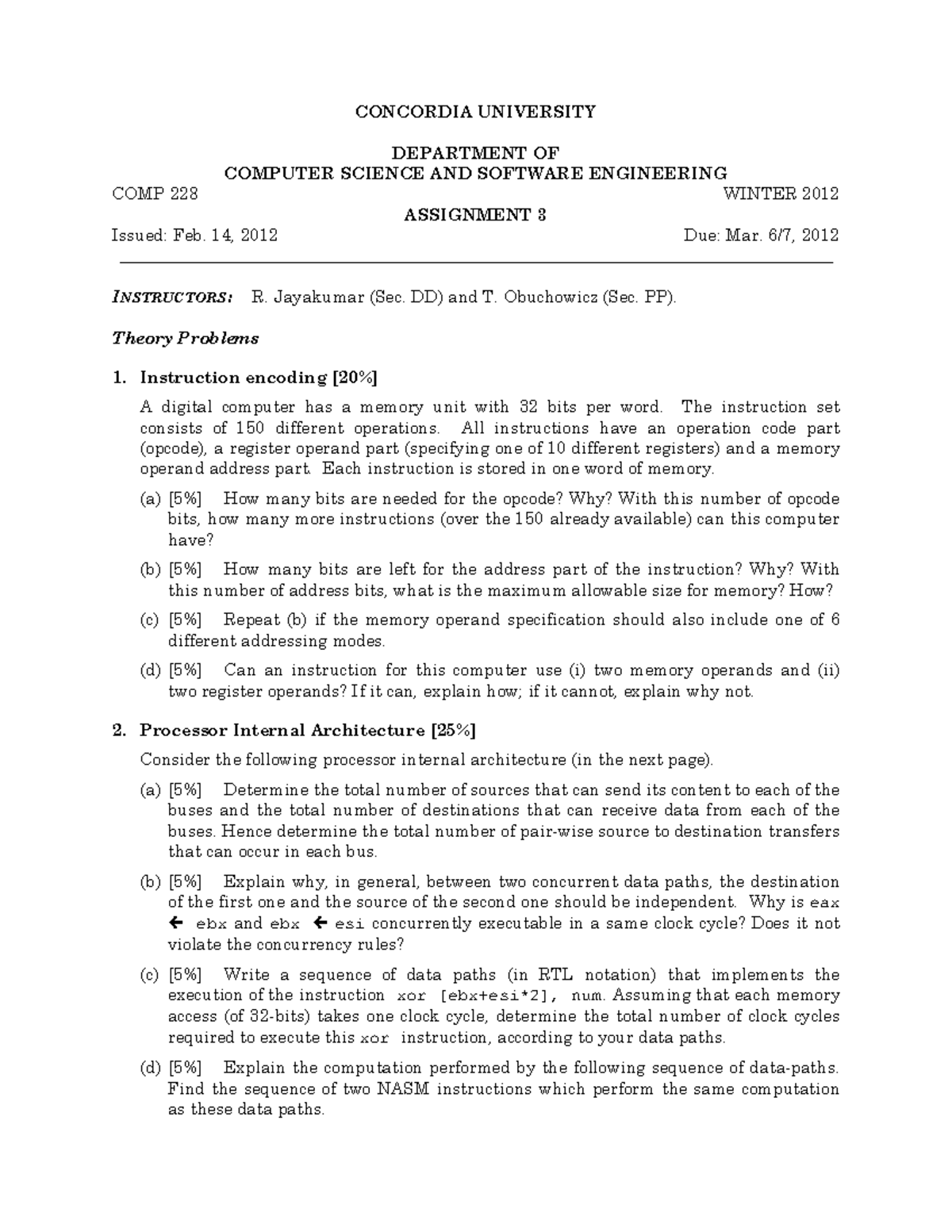 Assign 3 - good file - CONCORDIA UNIVERSITY DEPARTMENT OF COMPUTER SCIENCE AND SOFTWARE ...