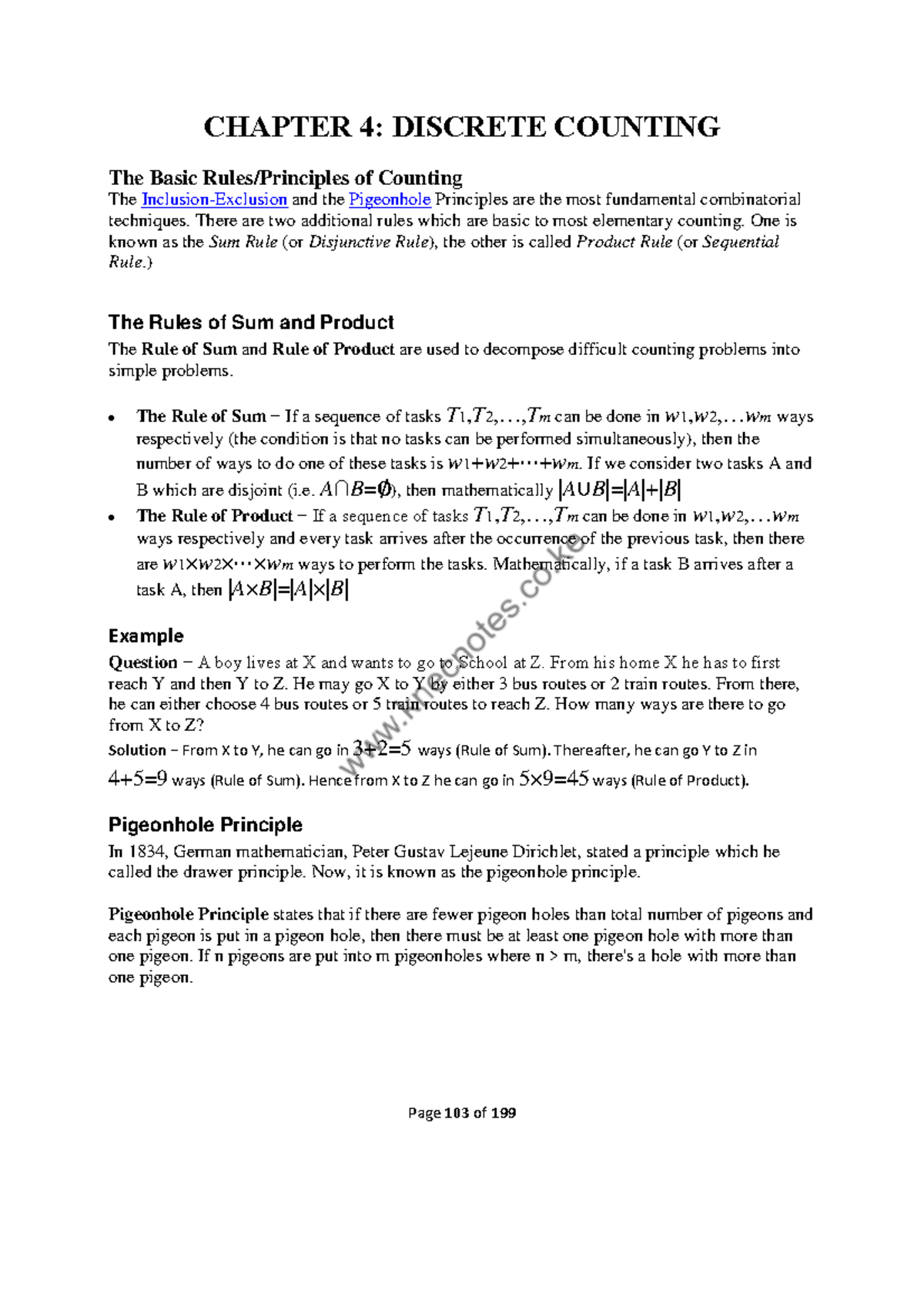 4 Discrete- Counting - NOTES - CHAPTER 4: DISCRETE COUNTING The Basic ...