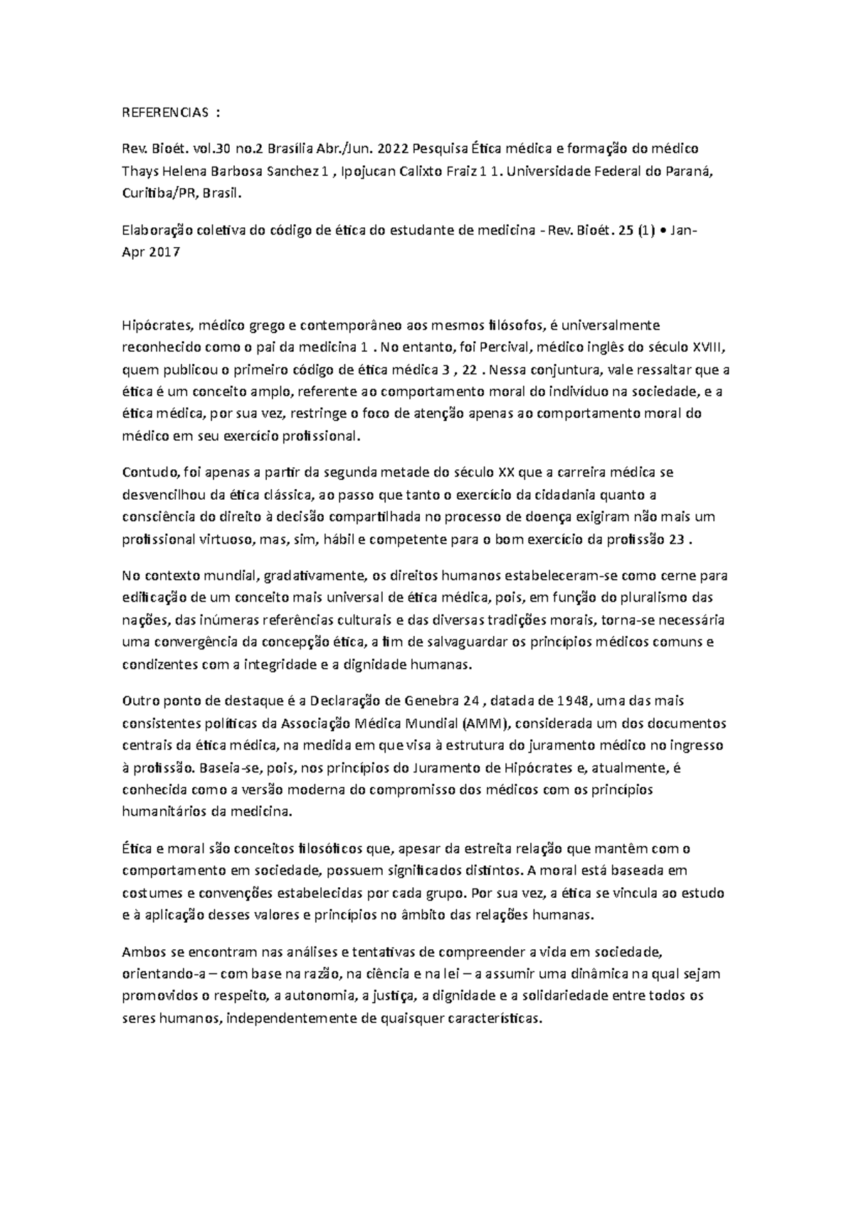 resumo diretrizes e histórico do sus - REFERENCIAS : Rev. Bioét. vol no ...