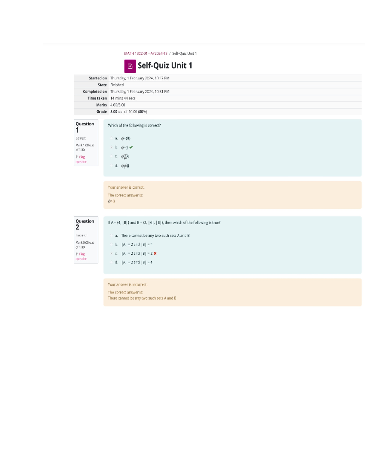 Quiz-1 - This is unit 1 self-quiz not graded - MATH 1302 - Studocu