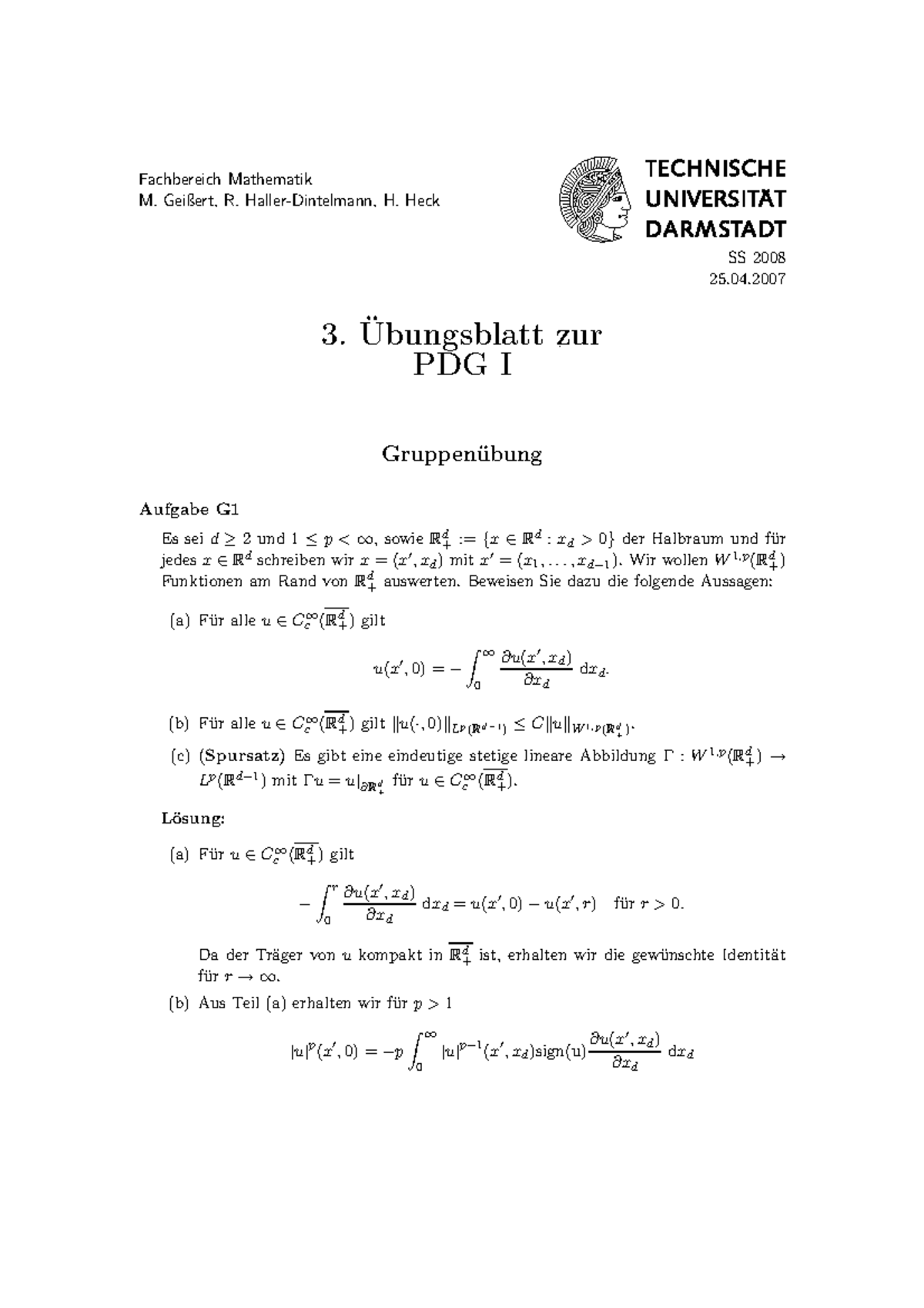 UEbung 03(6) - mathe - Fachbereich Mathematik M. Geißert, R. Haller ...
