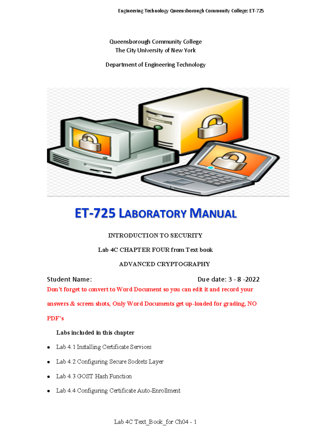 ET-725 LAB Ch04 from Text Book up-dated 2022 - Queensborough Community ...