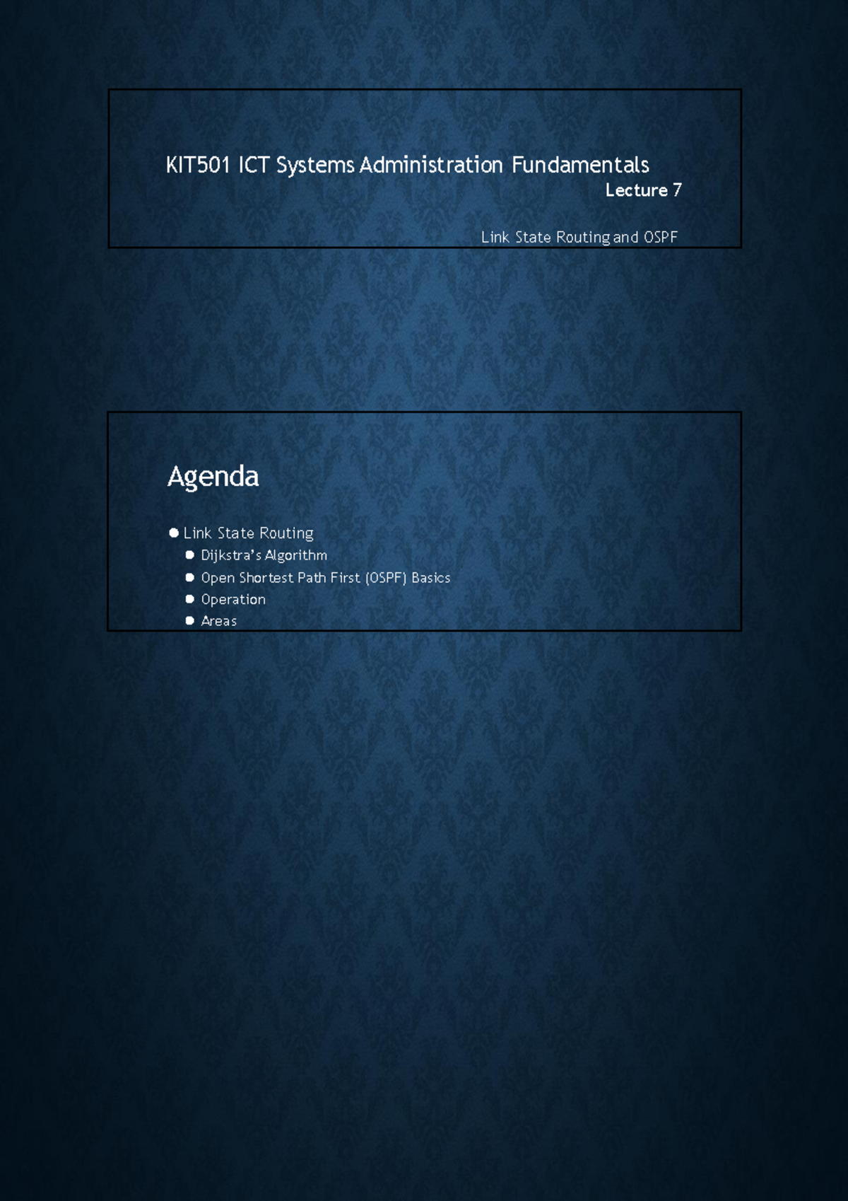 KIT501 lecture 7 note 3 - KIT501 - UTAS - Studocu