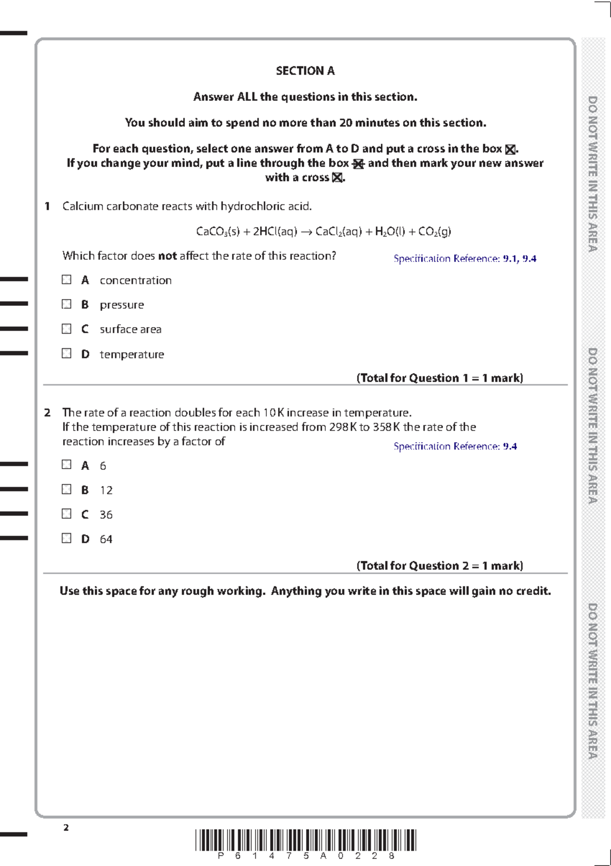 Topic 9 Questions - lkm - ####### 2 DO NOT WRITE IN THIS AREA DO NOT ...