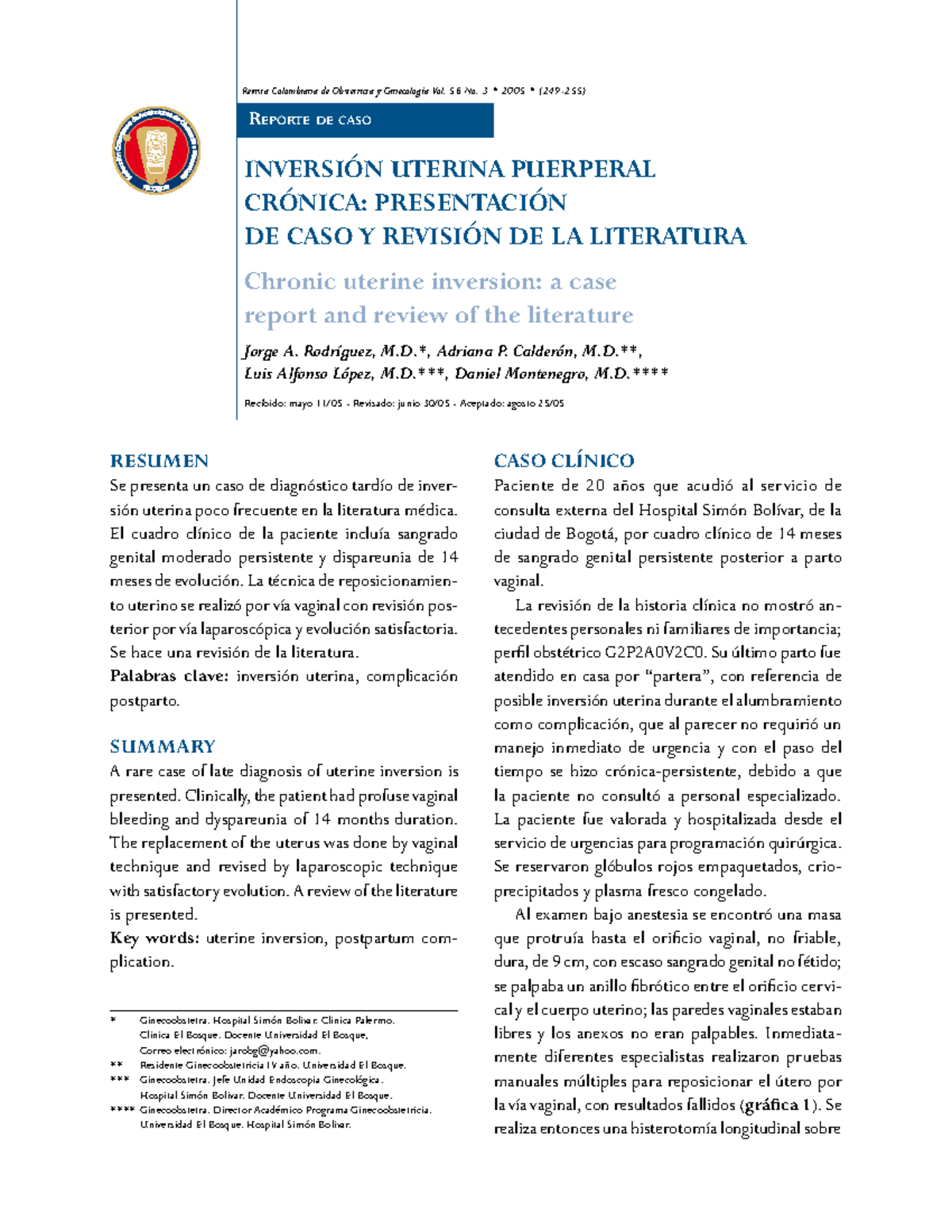 Inversion Uterina Puerperal Cronica PRES - Derecho Civil Obligaciones ...