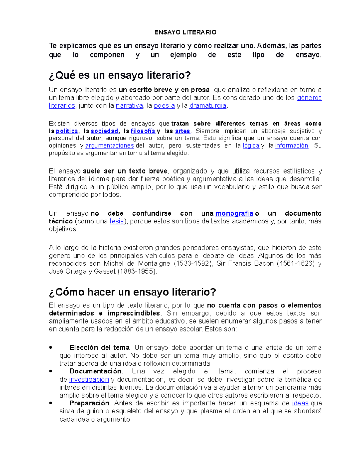 Ensayo Literario - ENSAYO LITERARIO Te explicamos qué es un ensayo ...