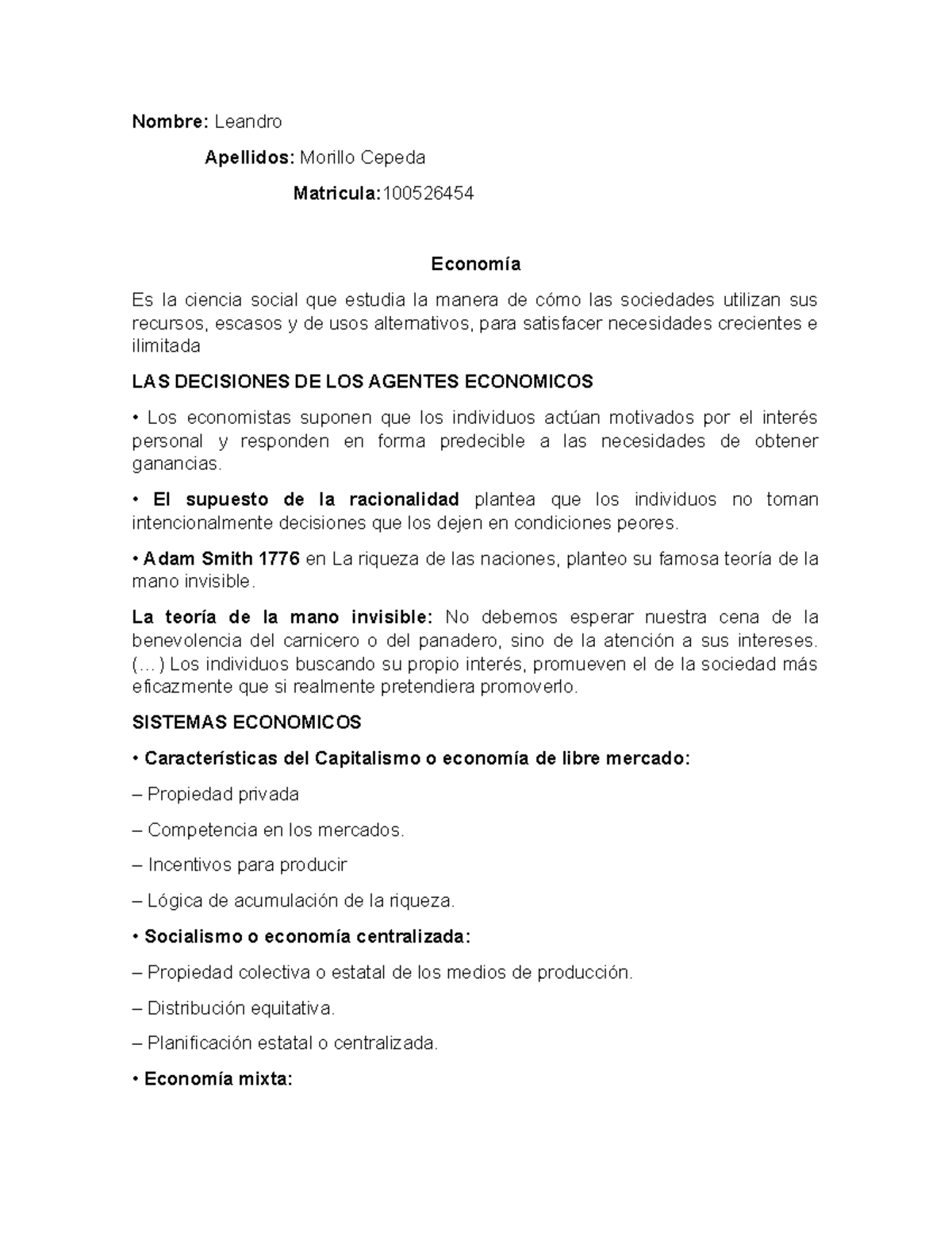 Resumen final de Leandro Morillo Cepeda 100526454 - Nombre: Leandro ...