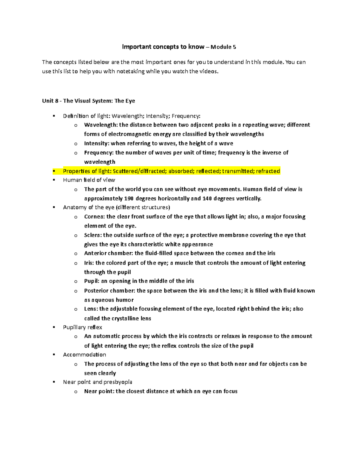 Module 5 study Guide - Important concepts to know – Module 5 The ...