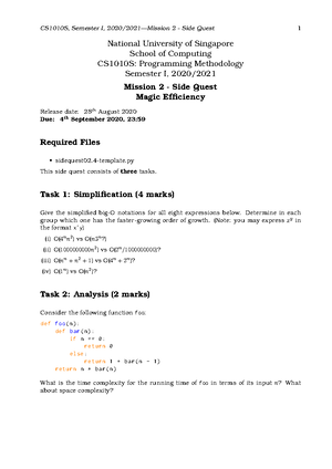 Programming Methodology CS1010S - NUS - StuDocu