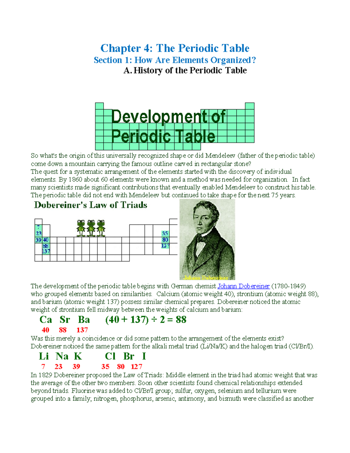 Ch 4 Notes - Chapter 4: The Periodic Table Section 1: How Are Elements ...