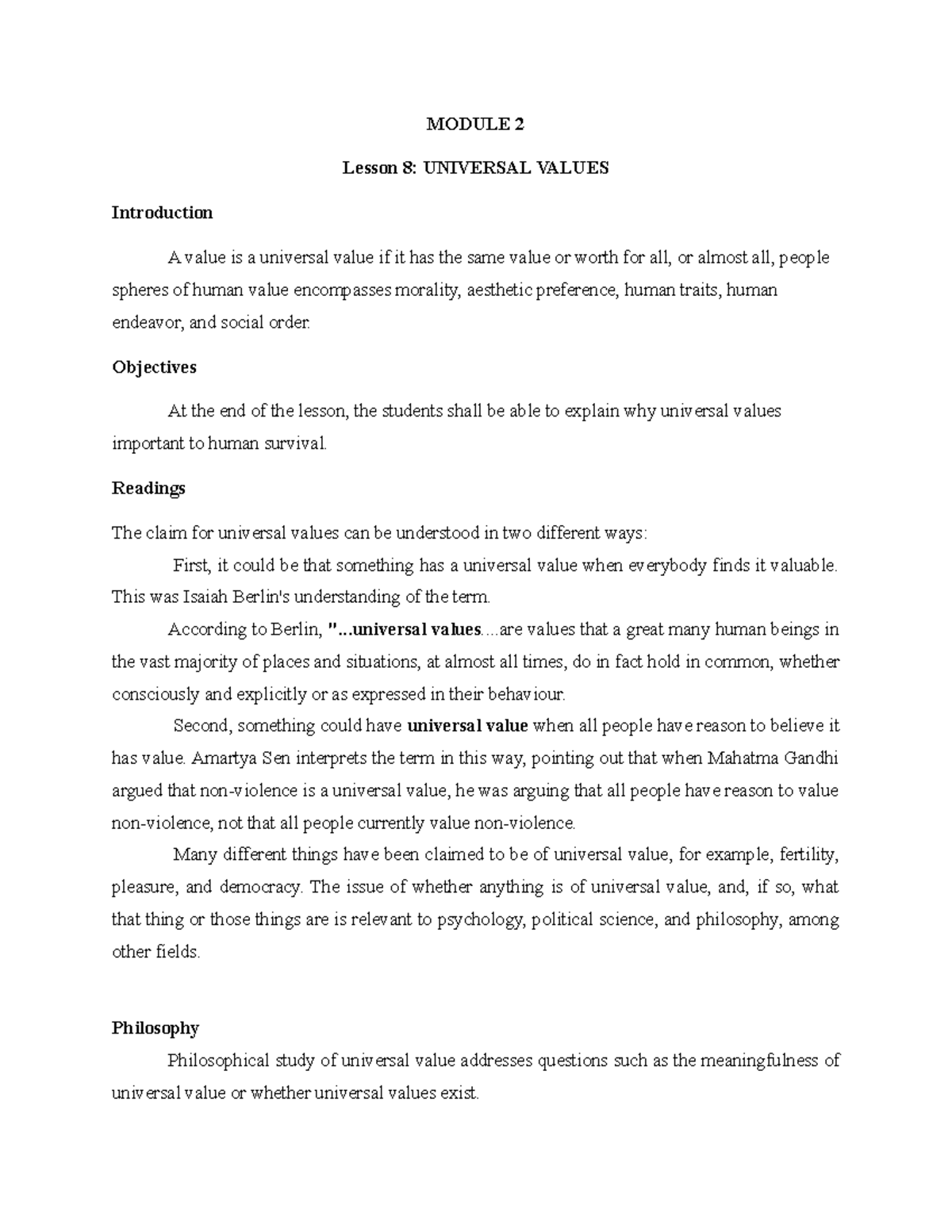 Module 2 Lesson 8 - Grade: B+ - BS Social Work - RMMC - Studocu