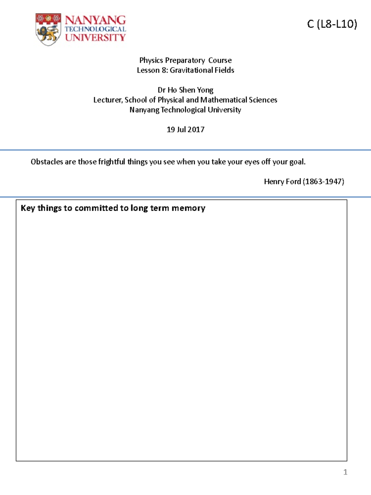 PPC 2017 Part 3 - Prepartory Course Lecture Materials - C (L8-L10 ...
