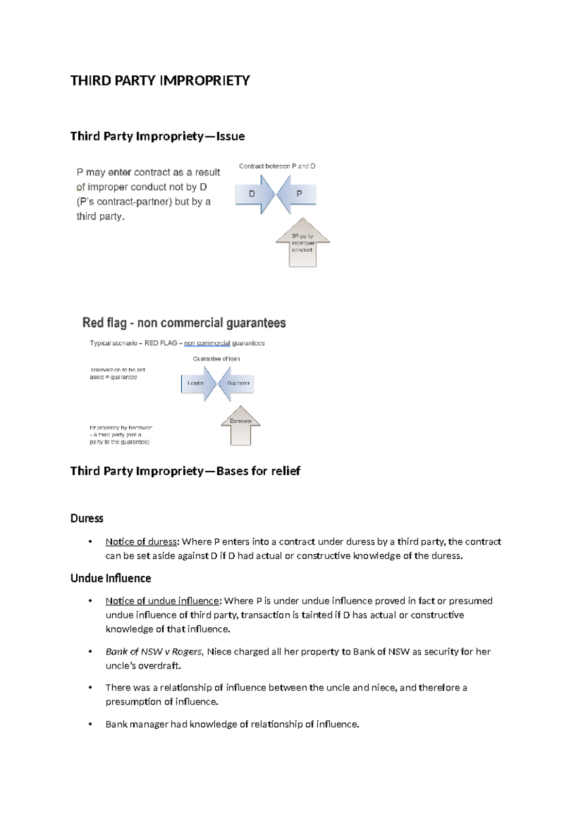 2-Third Party Impropriety and Recission Exam Notes - THIRD PARTY ...